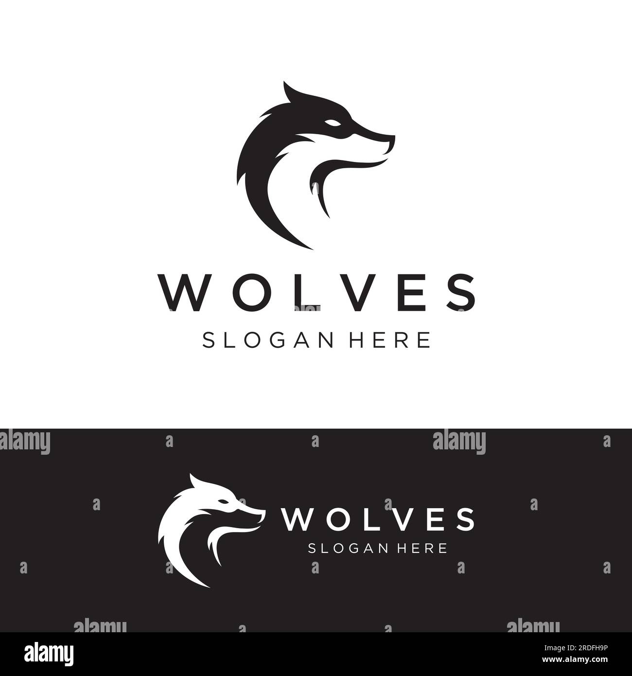 Night wolf abstract Logo design simple isolated background.Vector ...