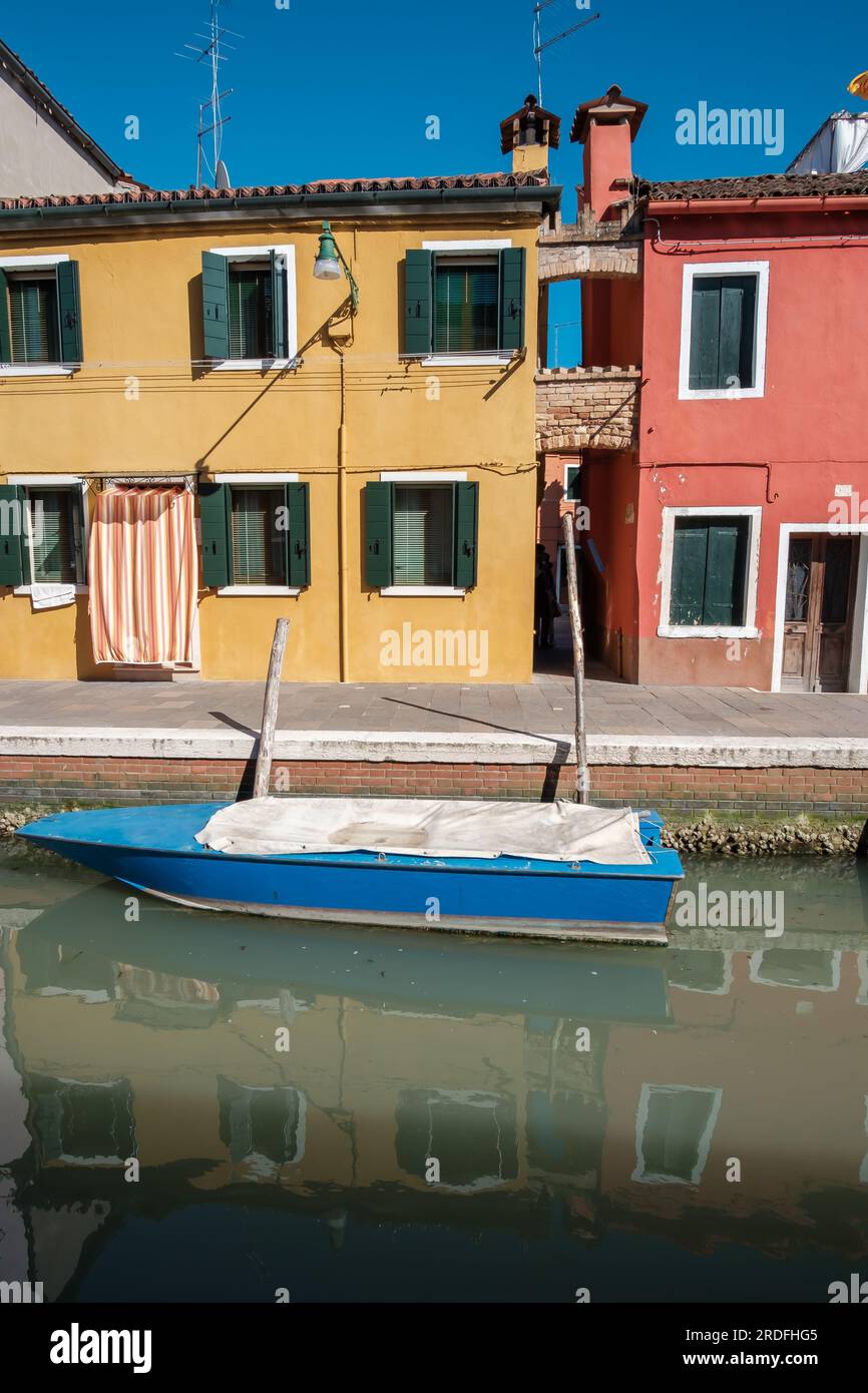 Burano, Italy - April 27, 2019 : Burano island in the Venetian lagoon ...
