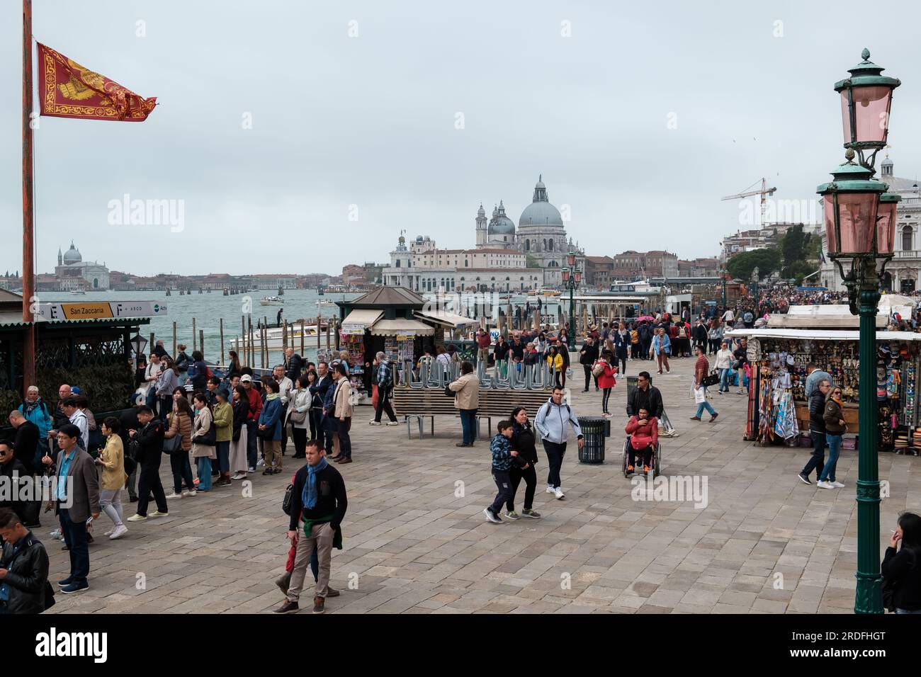 Venice, Italy - April 27, 2019 : View of crowds of tourists near the ...