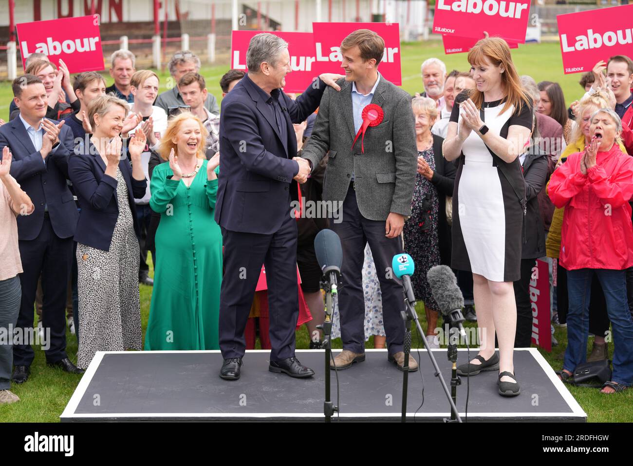 Newly elected Labour MP Keir Mather (centre), with Labour leader Sir ...