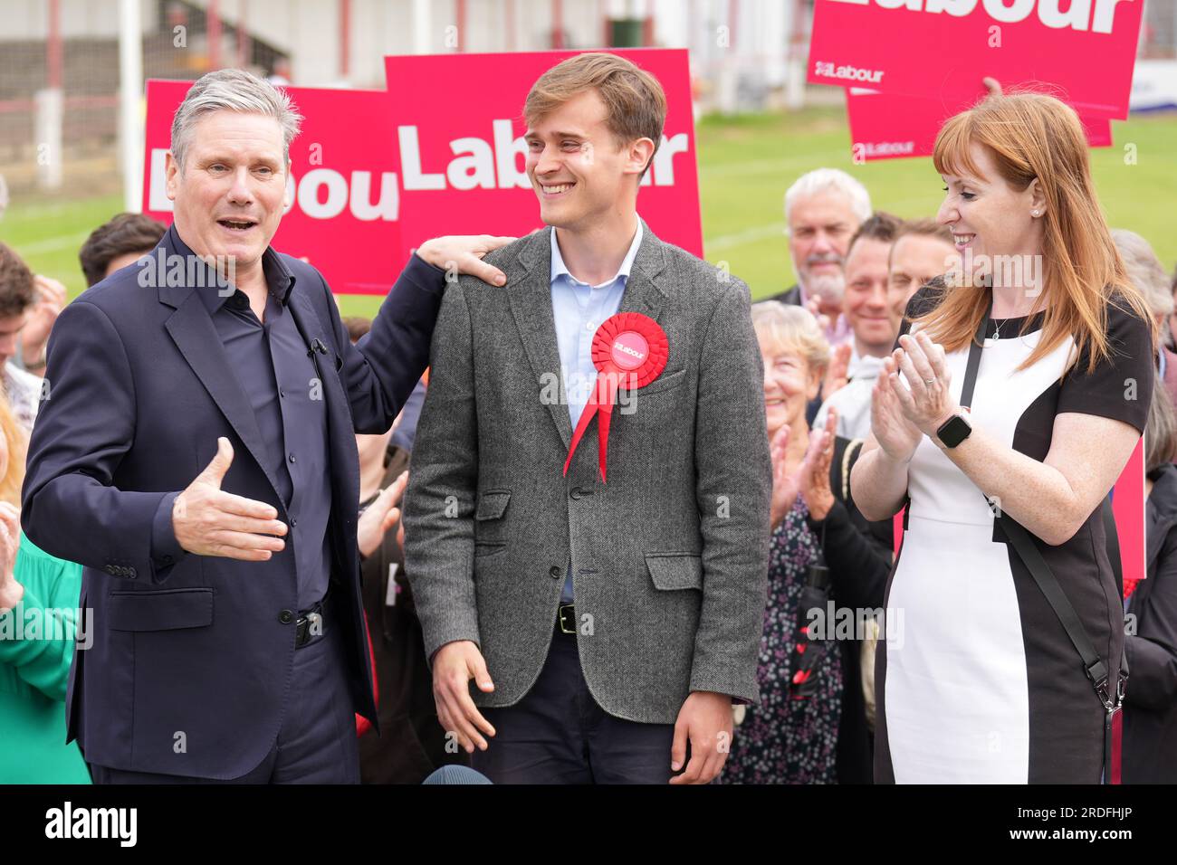 Newly elected Labour MP Keir Mather (centre), with Labour leader Sir ...