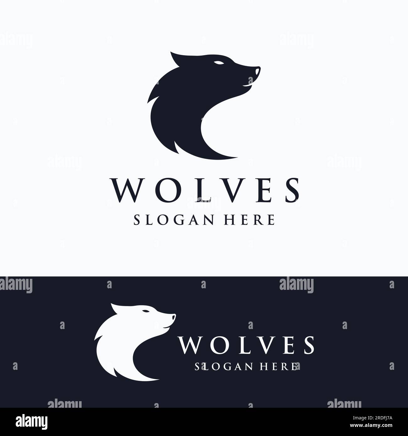 Night wolf abstract Logo design simple isolated background.Vector ...