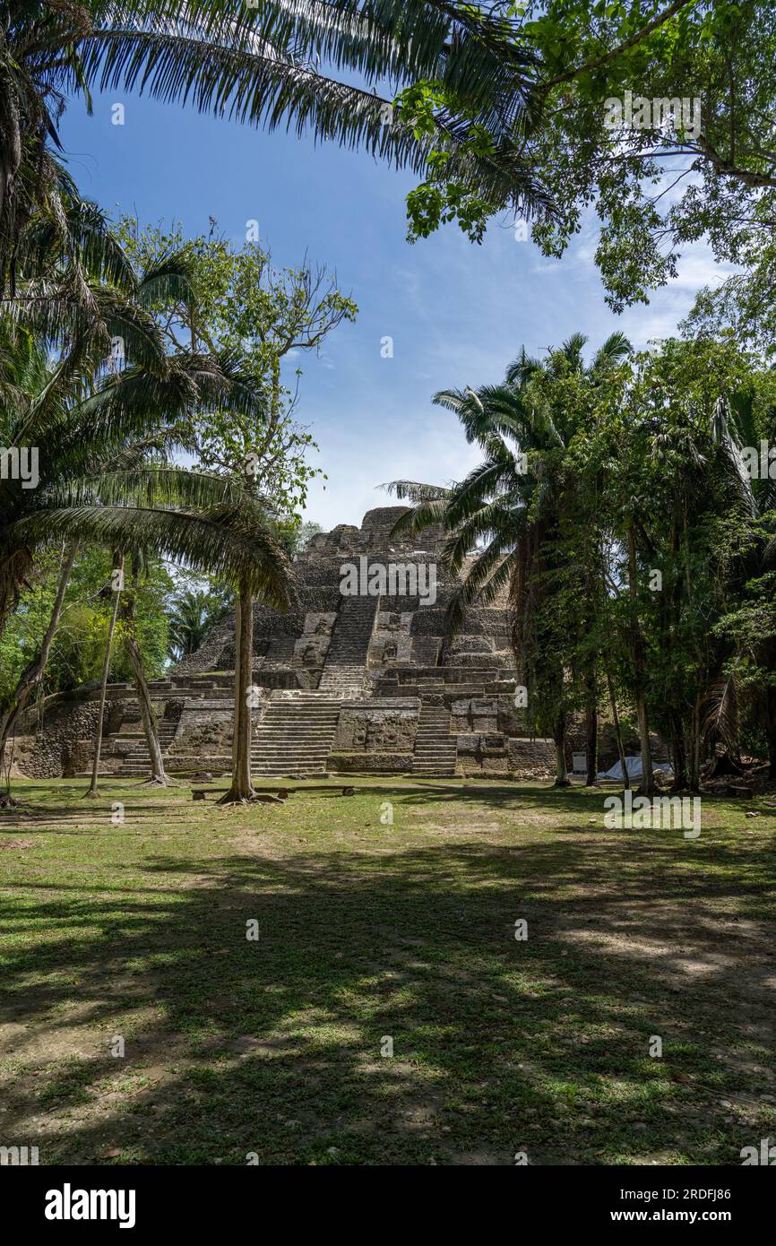 The High Temple, El Castillo or Structure N10-43 in the ruins of a ...