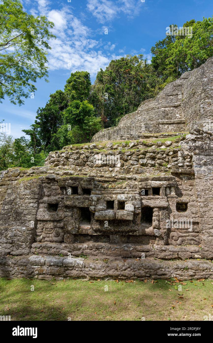 Sculpture on the Jaguar Temple or Structure N10-9 in the ruins of a ...