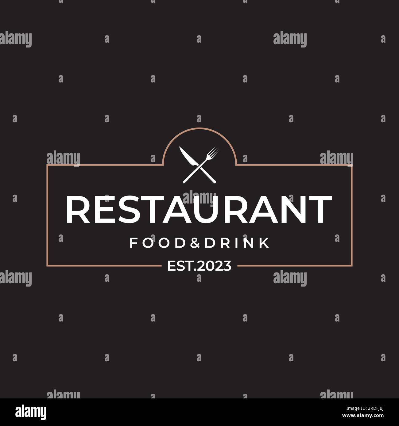 Retro restaurant emblem.Cutlery logo design and hand drawn vintage ...