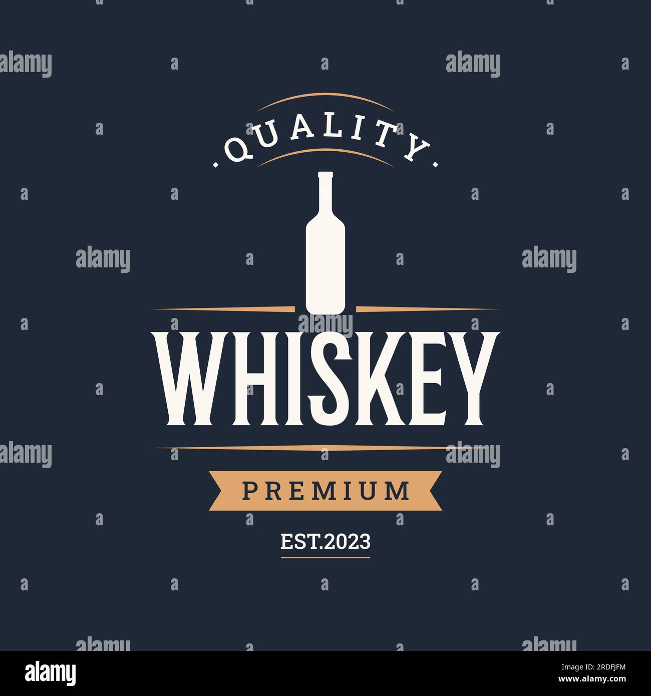 Vintage premium whiskey logo label with hand lettering. for drinks ...
