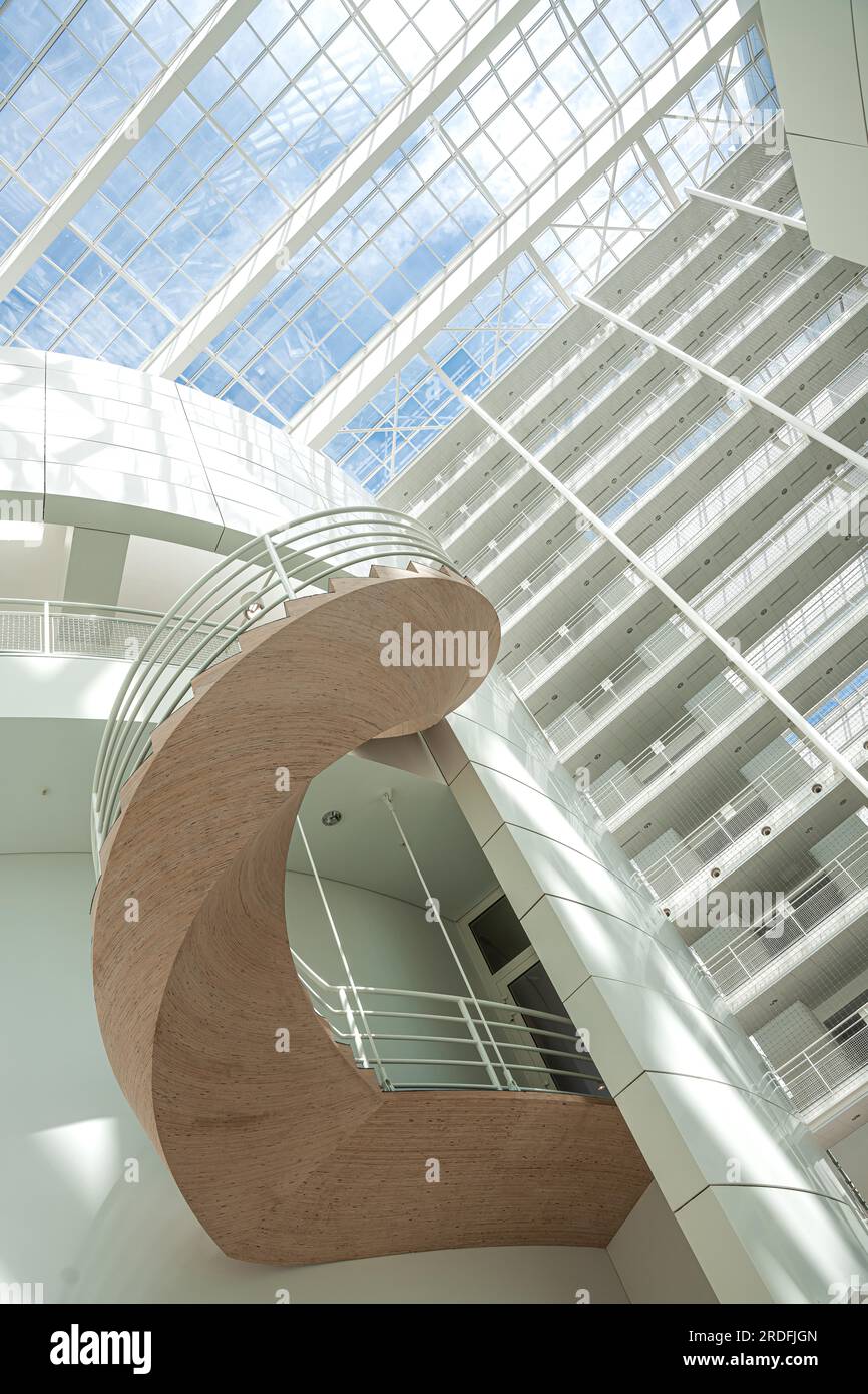 Great architecture white interior with terraces and stairs, City Hall ...