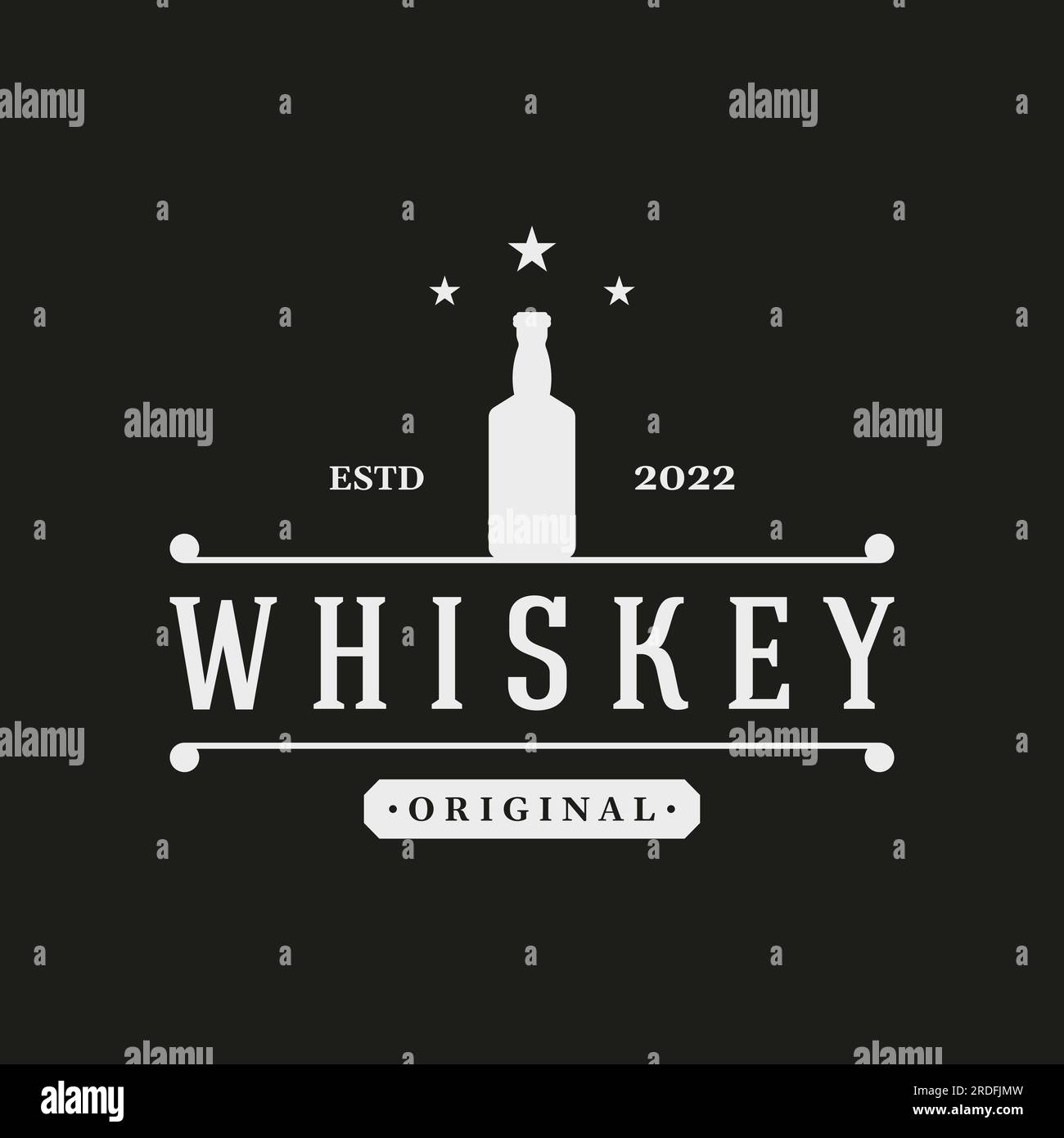 Vintage premium whiskey logo label with hand lettering. for drinks ...