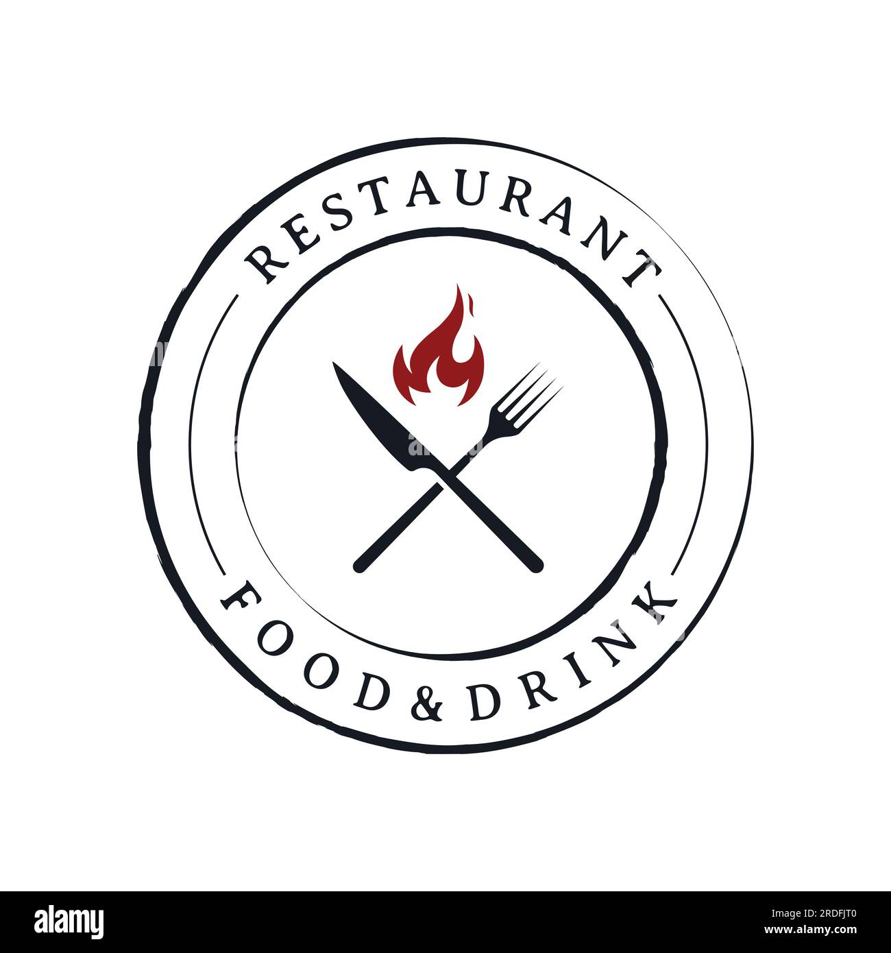 Retro restaurant emblem.Cutlery logo design and hand drawn vintage ...