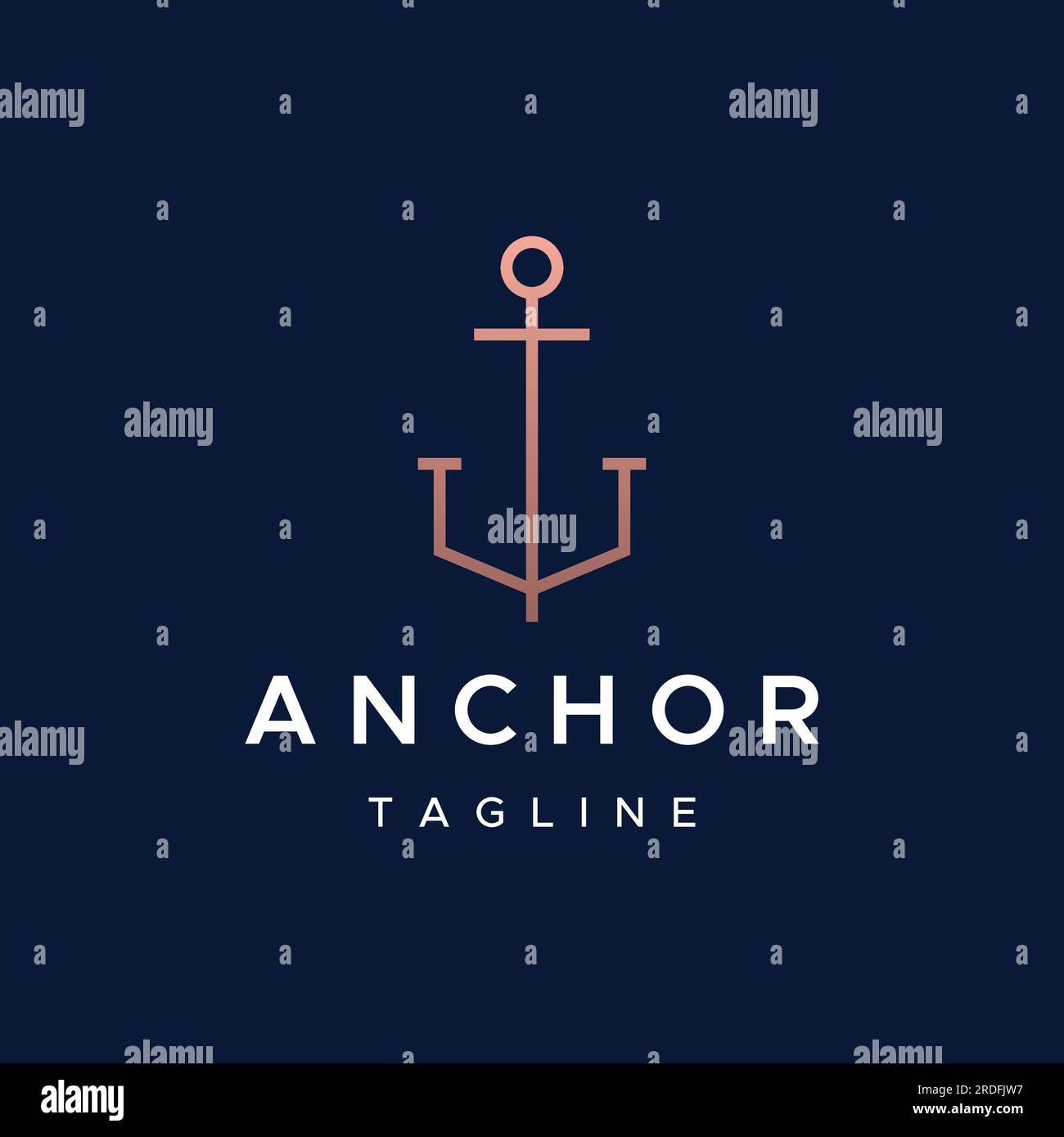 Nautical logotype, sea anchor and rope.Logo for brand, maritime ...