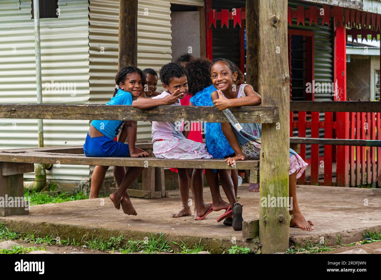 Friendly school kids, Taveuni, Fiji, South Pacific Stock Photo - Alamy