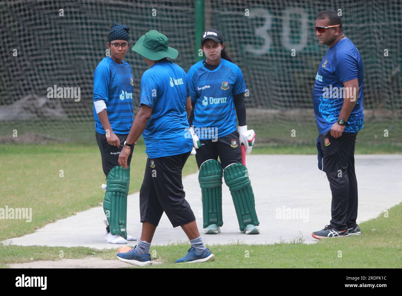 Sharmin Akter Supta (L) during Bangladesh Women national cricket team ...