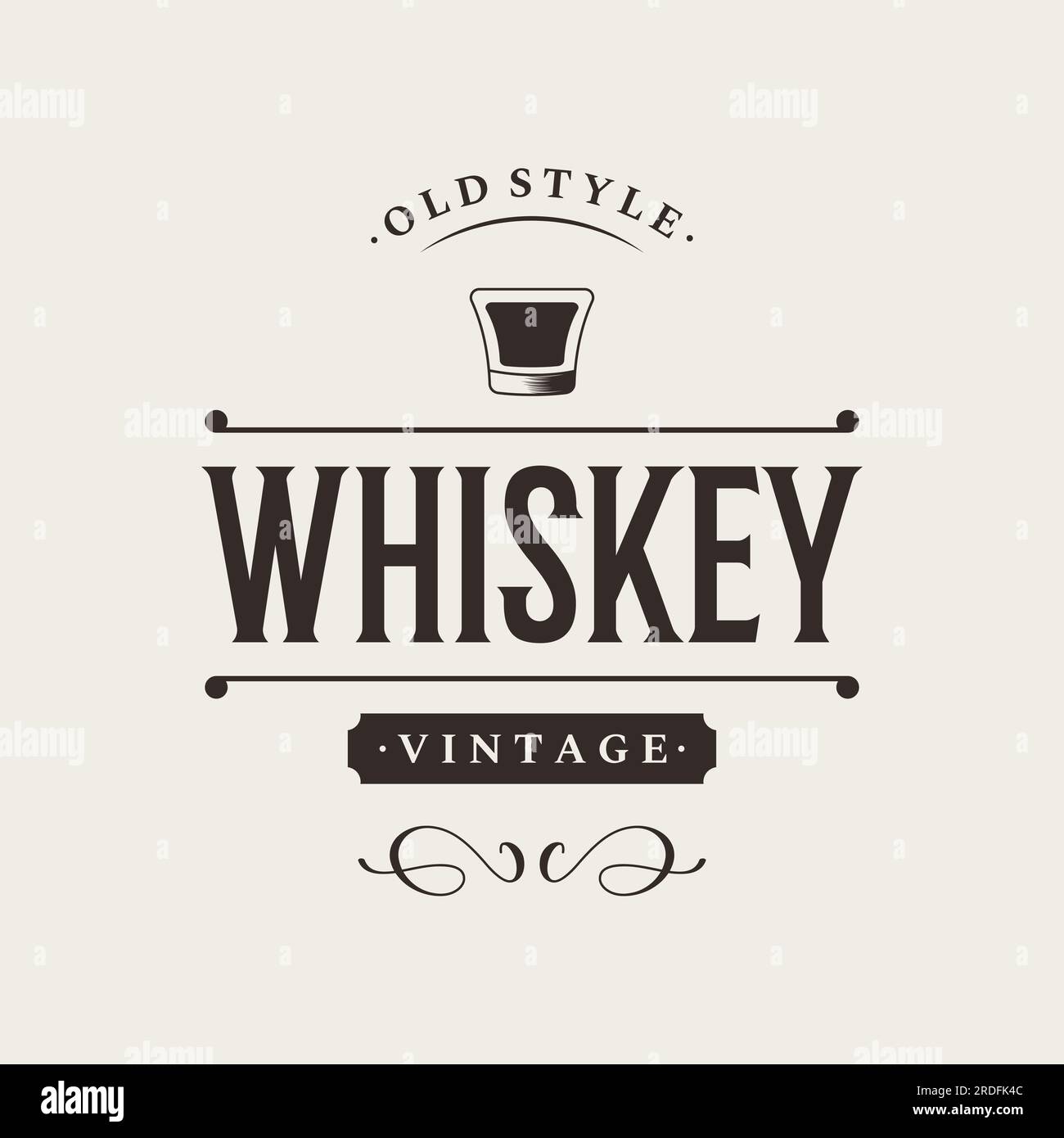 Vintage premium whiskey logo label with hand lettering. for drinks ...