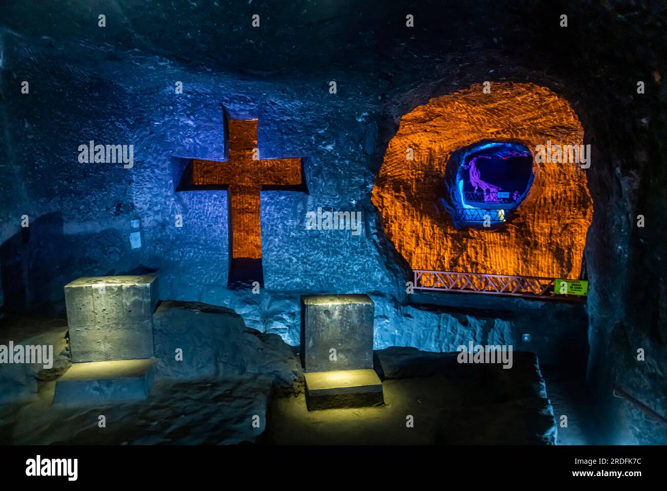 Christian cross, Salt cathedral of Zipaquira, Colombia Stock Photo - Alamy