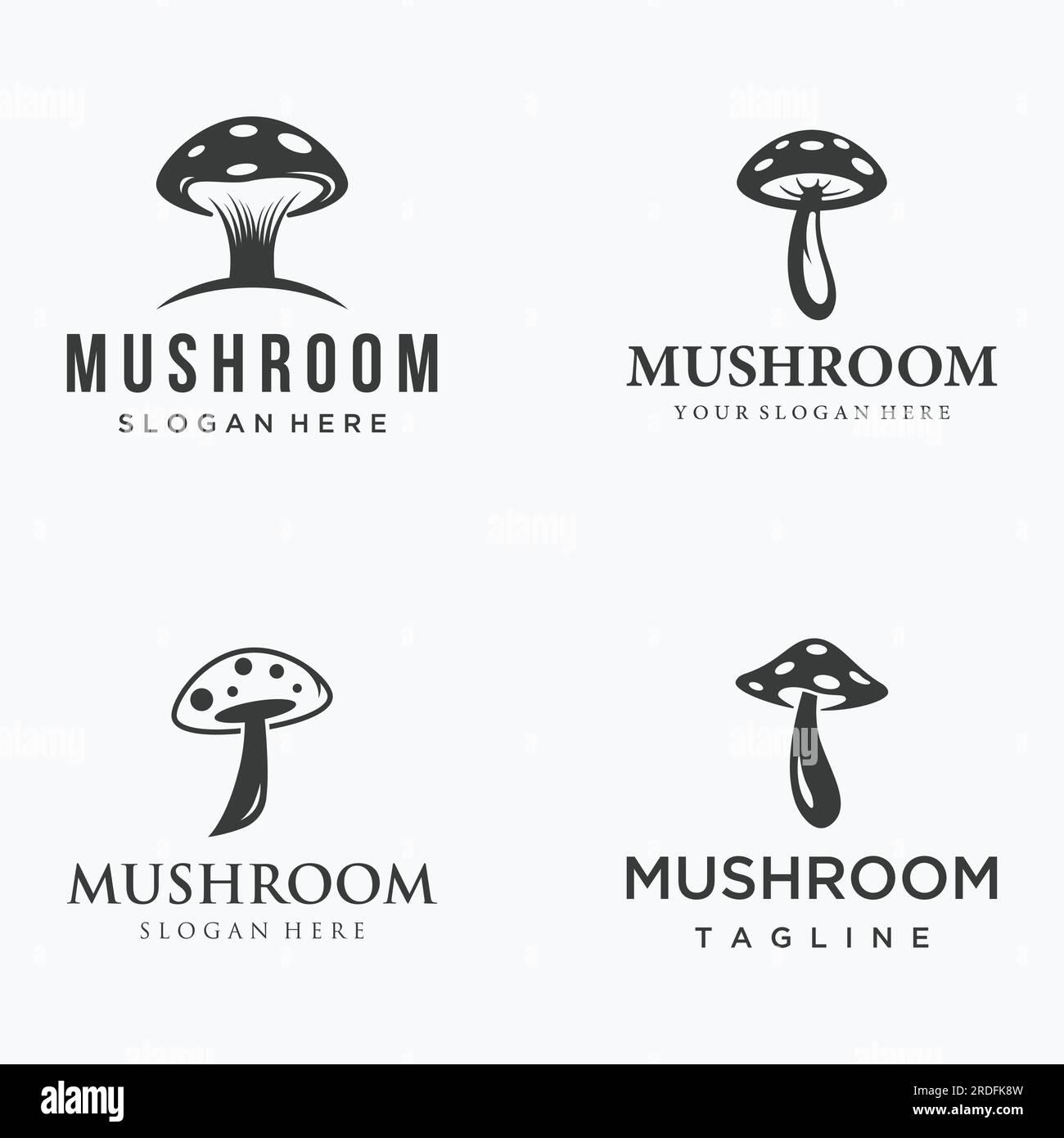 Unique organic mushroom farm creative logo design with modern concept ...