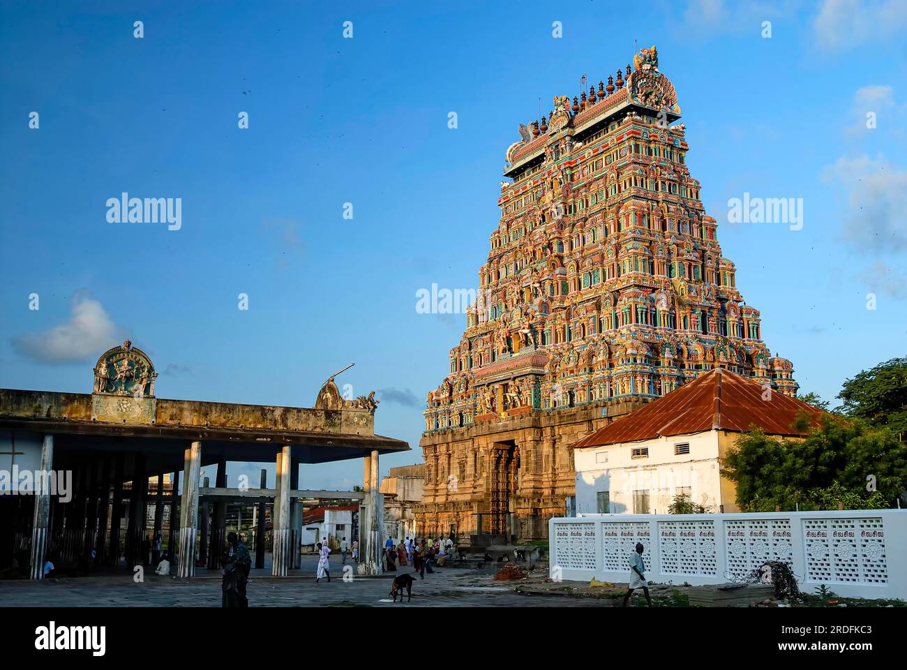 East gopuram tower in Thillai Nataraja temple, Chidambaram, Tamil Nadu ...