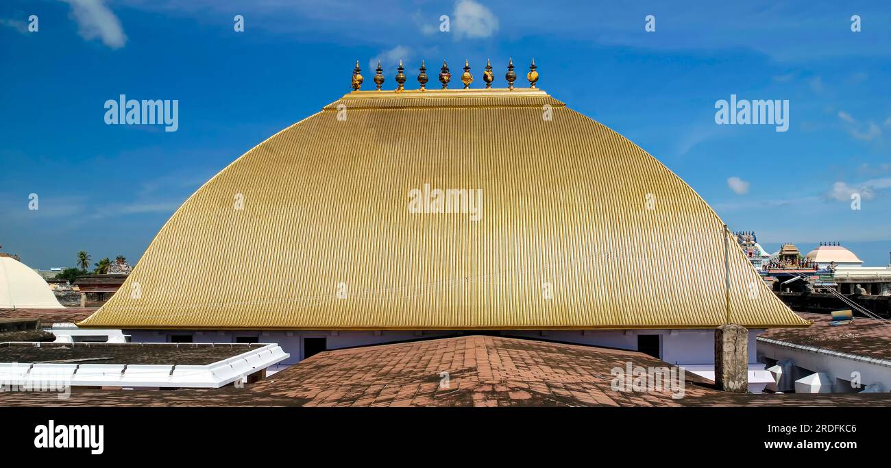 Golden tiled roof of Thillai Nataraja Temple, one of the five Pancha ...