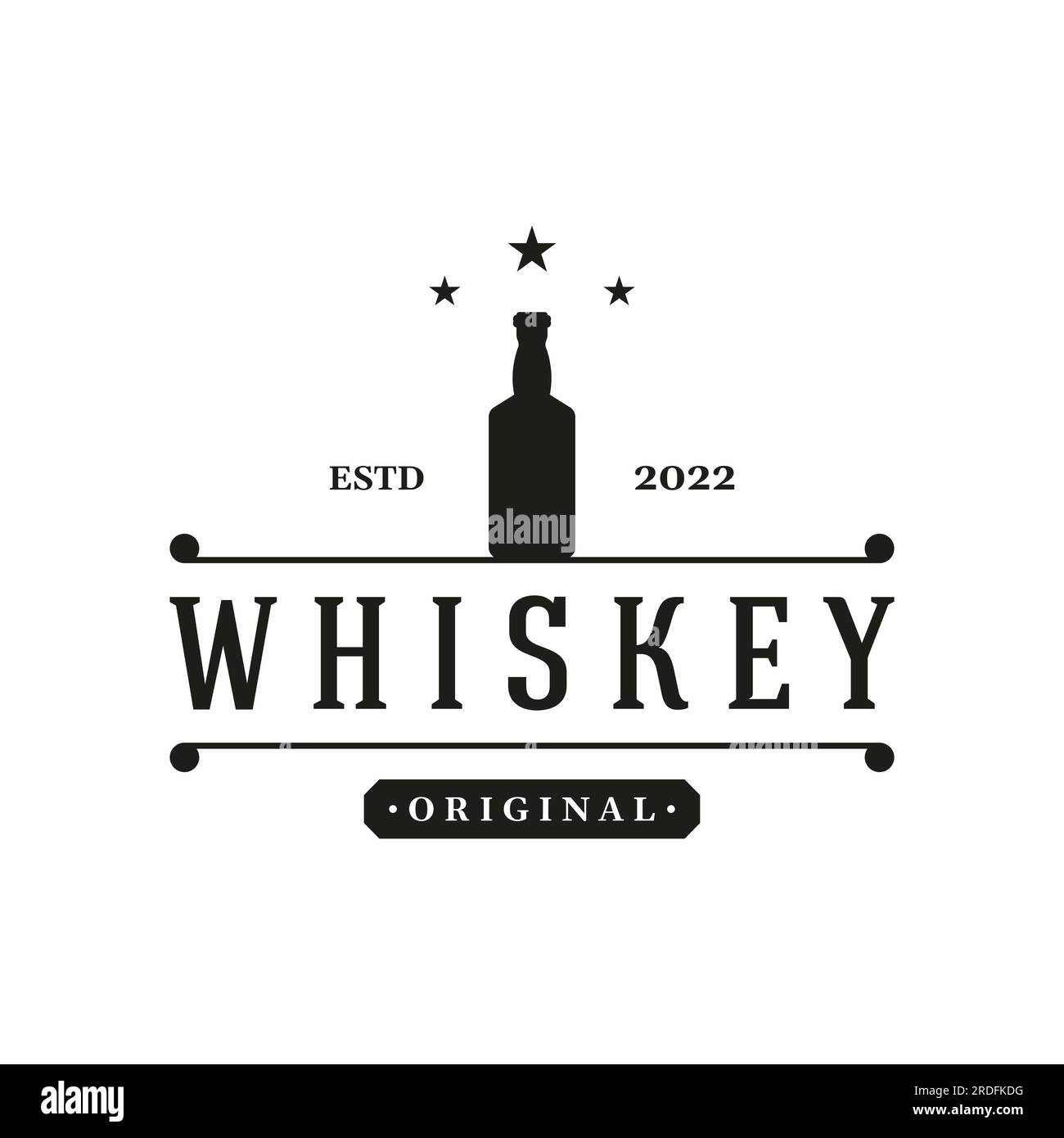Vintage premium whiskey logo label with hand lettering. for drinks ...