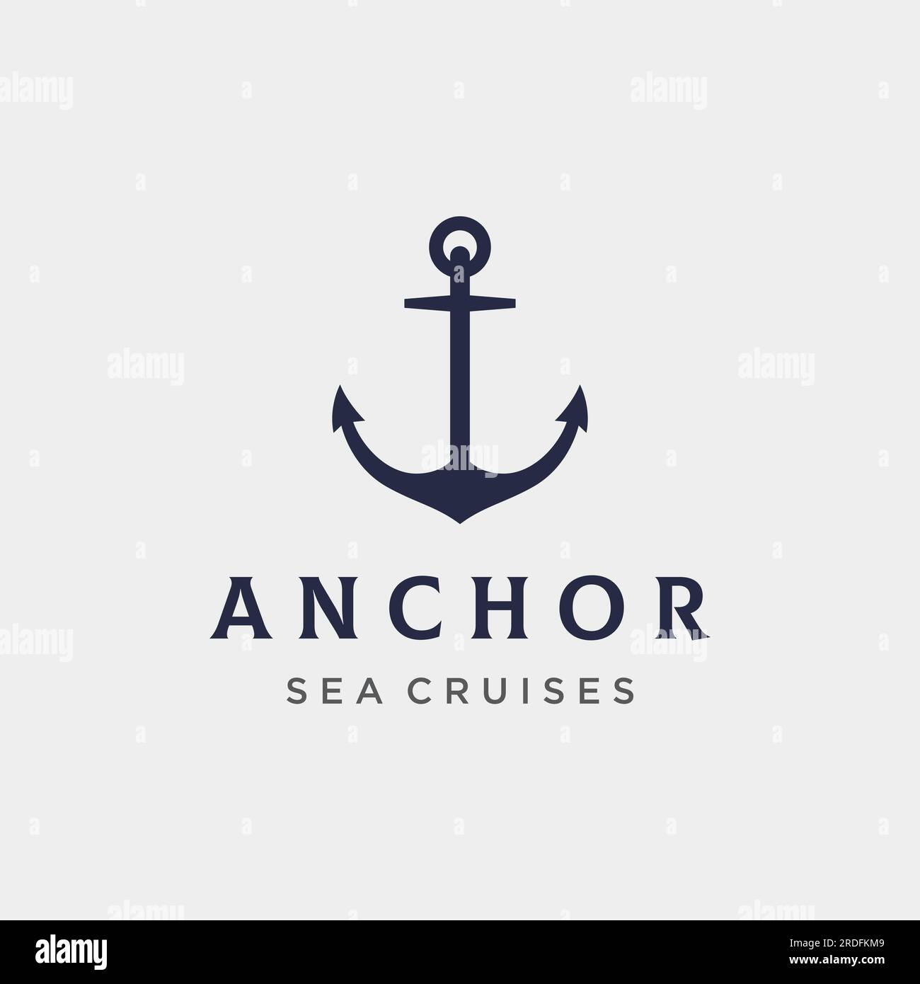Nautical logotype, sea anchor and rope.Logo for brand, maritime ...