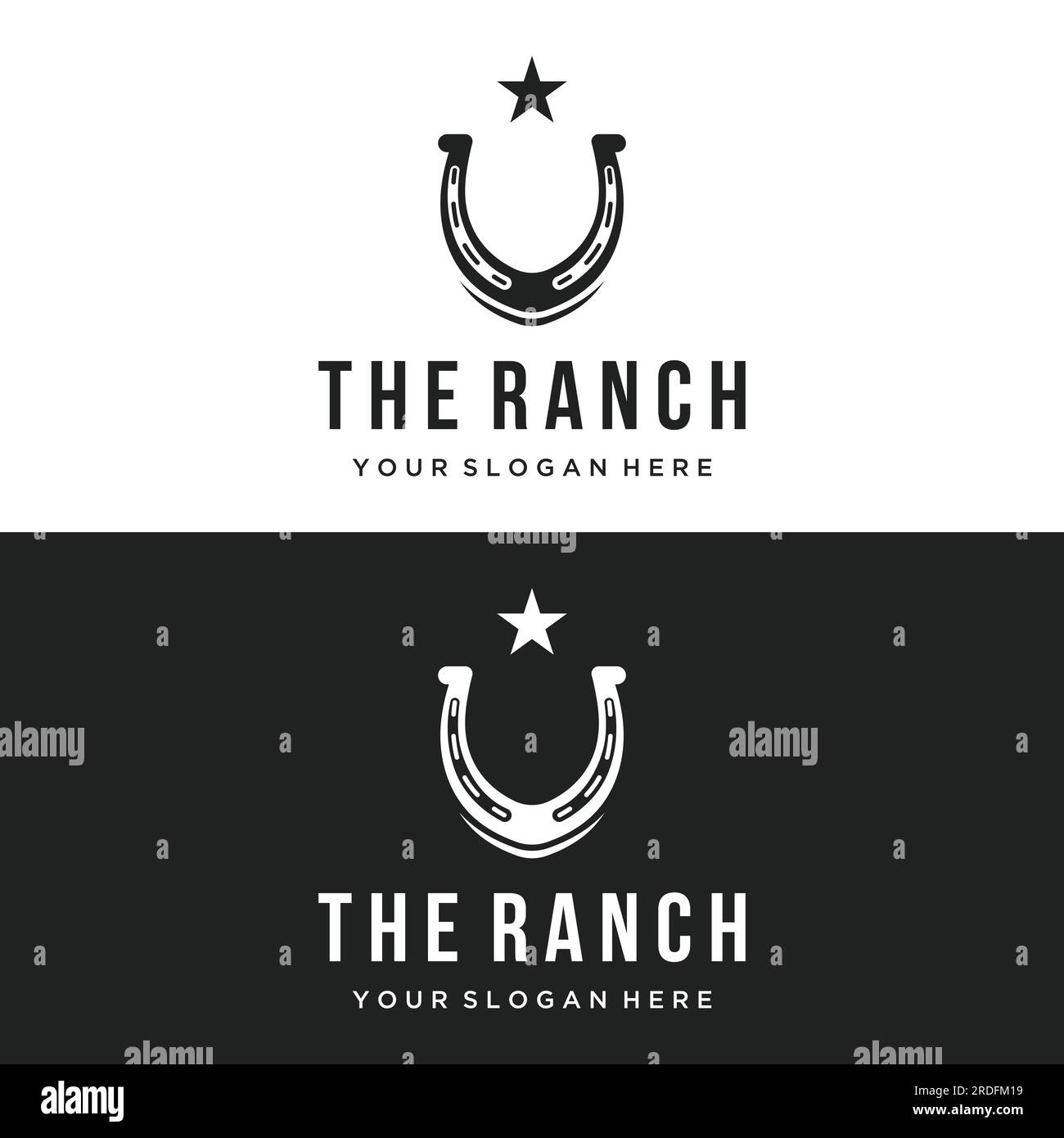 Retro horseshoe logo for ranch, cowboy,badge. which is isolated on the ...