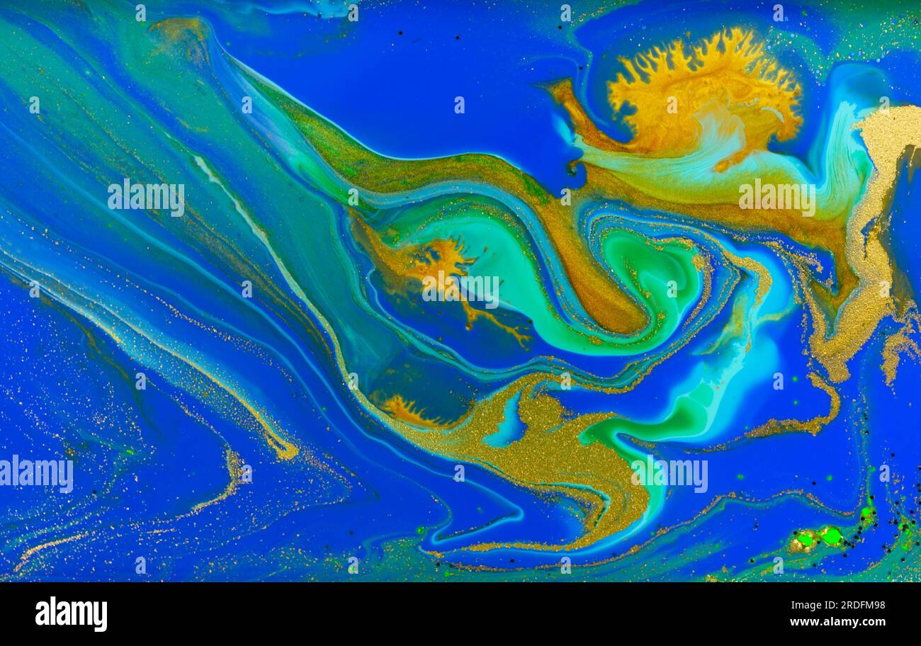 Blue gold paint wall hi-res stock photography and images - Alamy