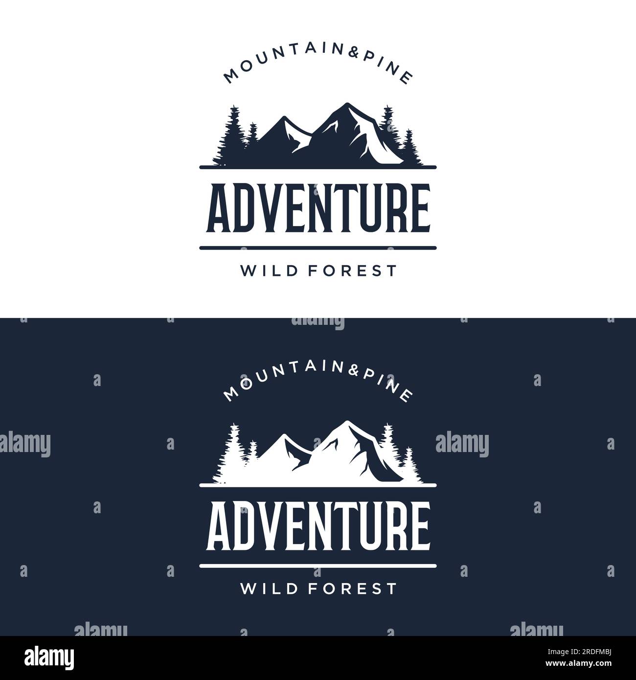 Pine tree,evergreen and mountain vintage logo.Logo for adventurer ...