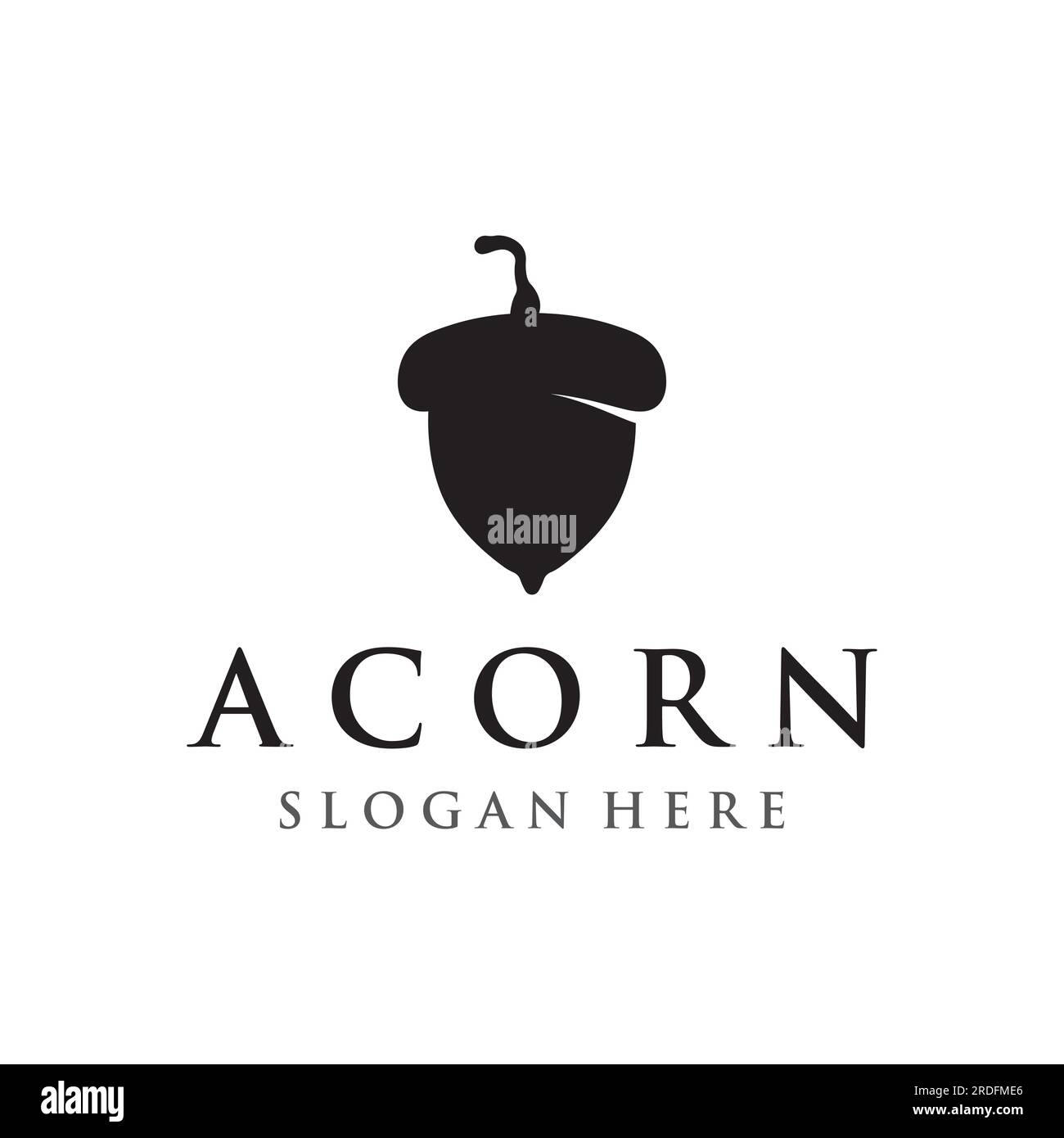 Acorn logo design with leaves with vector illustration editing Stock ...