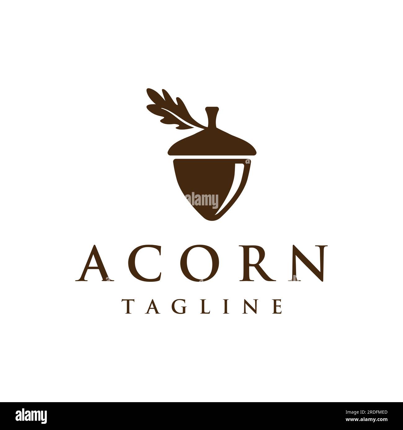 Acorn logo design with leaves with vector illustration editing Stock ...