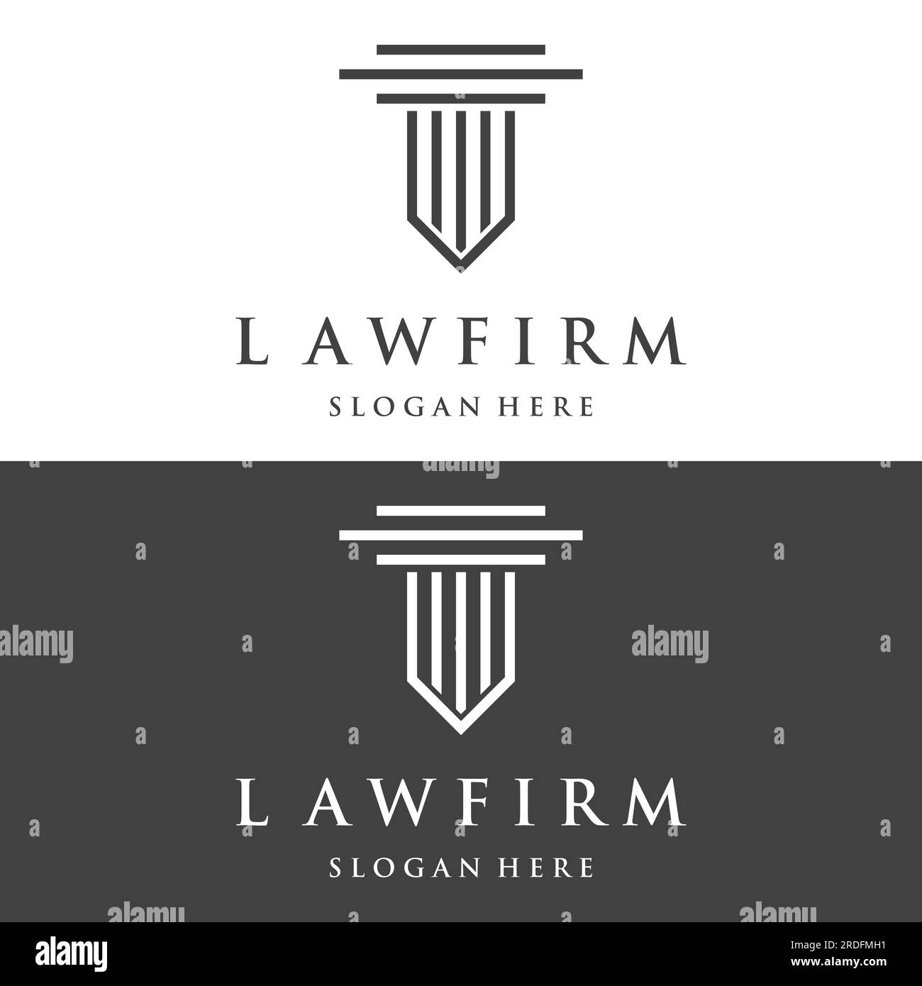 Law firm and attorney Logo.Justice template with pillar, sword and ...