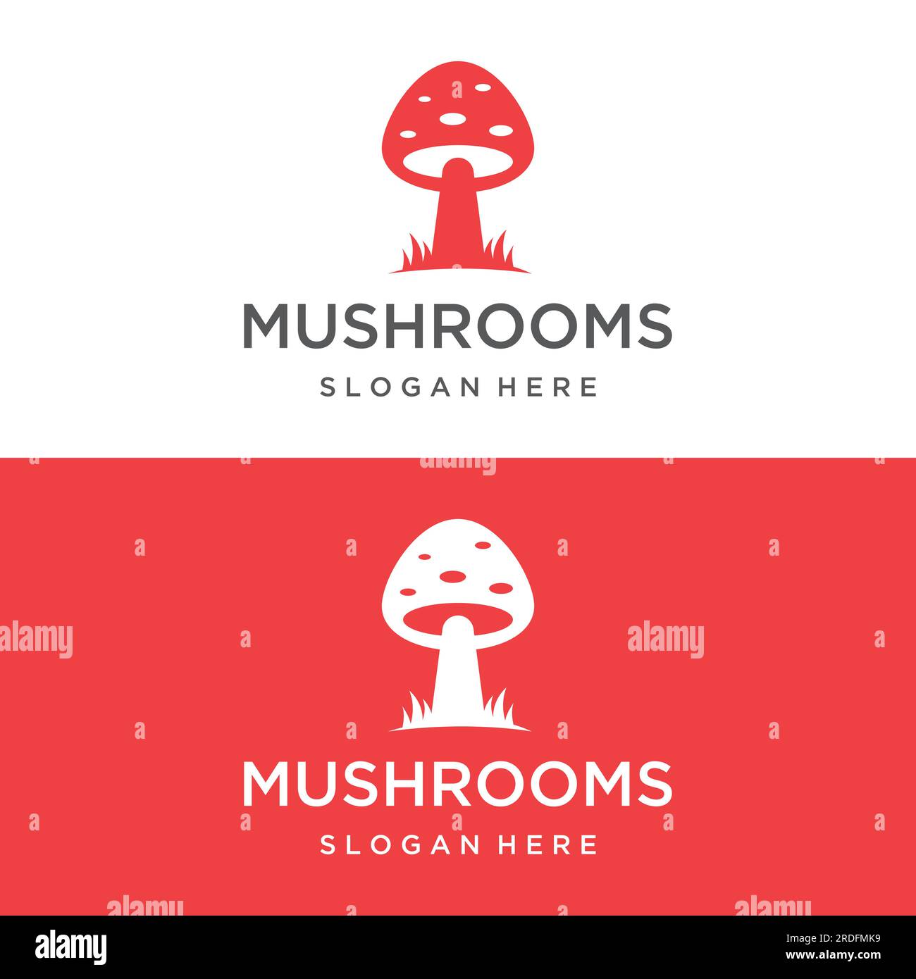 Unique organic mushroom farm creative logo design with modern concept ...