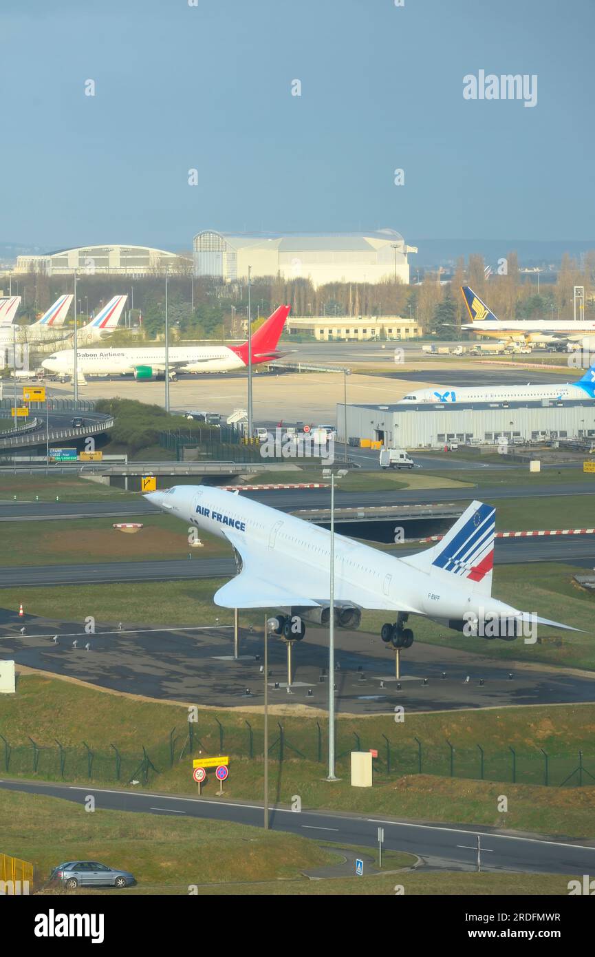 The famous AF Concorde airplane on static display - Paris CDG airport ...