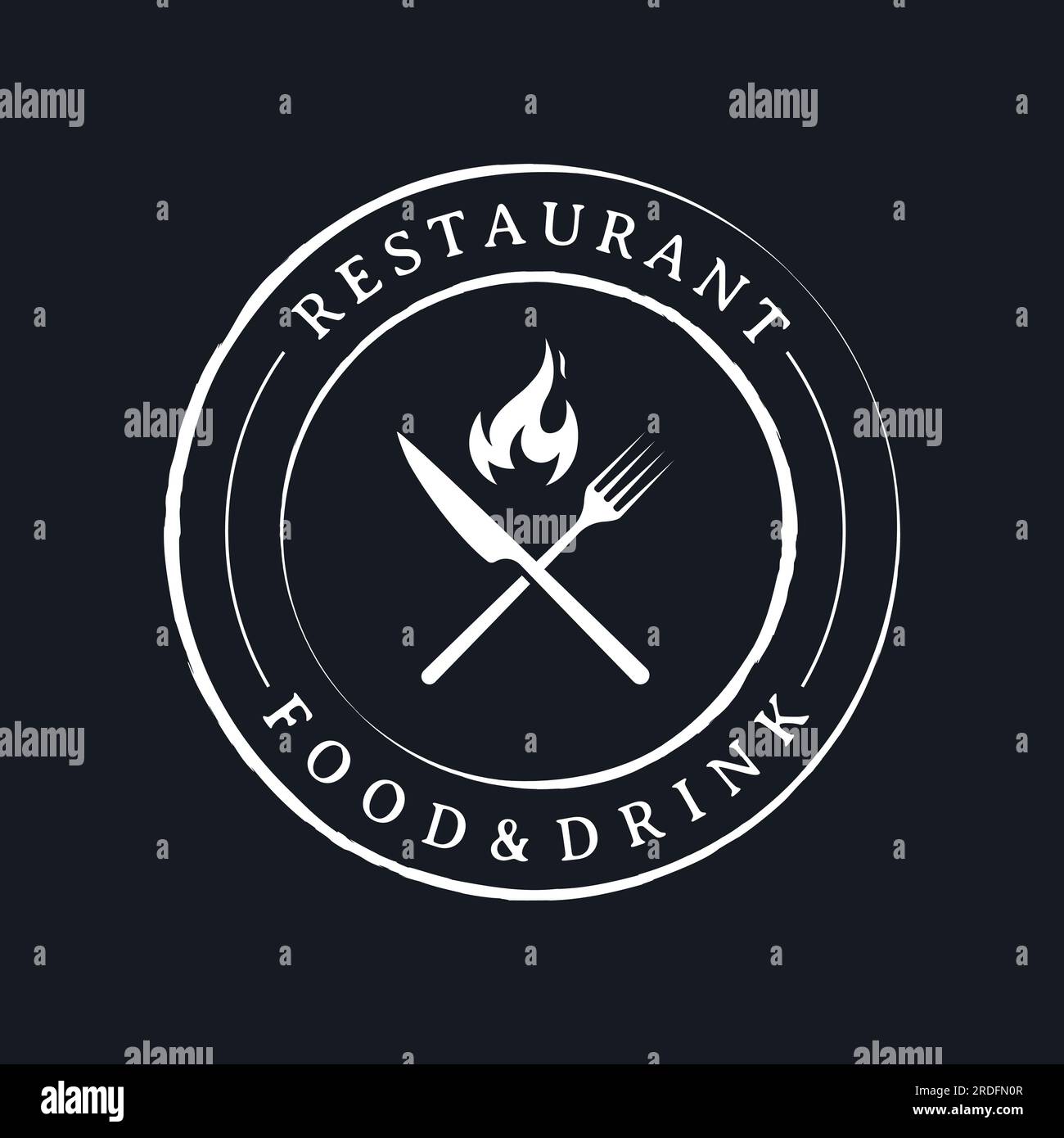 Retro restaurant emblem.Cutlery logo design and hand drawn vintage ...