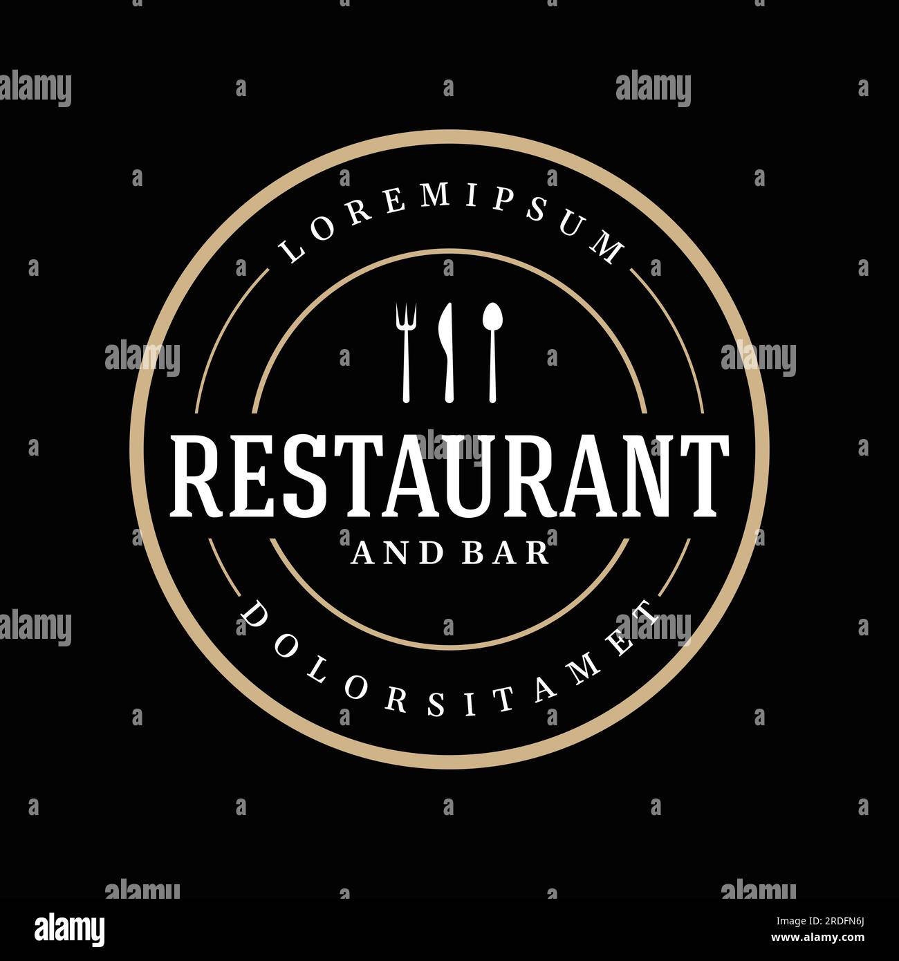 Retro restaurant emblem.Cutlery logo design and hand drawn vintage ...