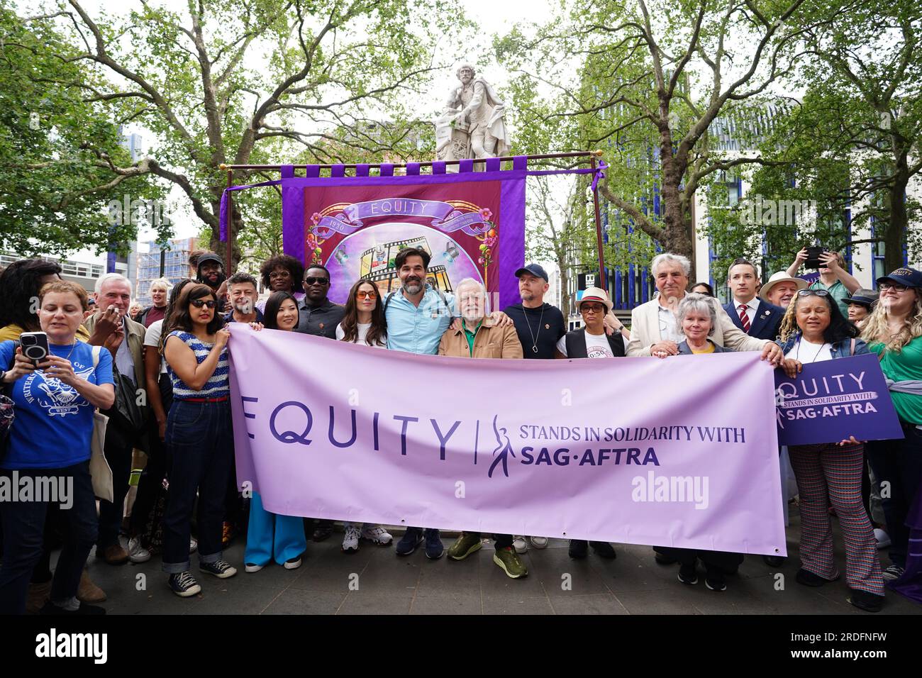 The protest by members of the British actors union Equity in Leicester ...