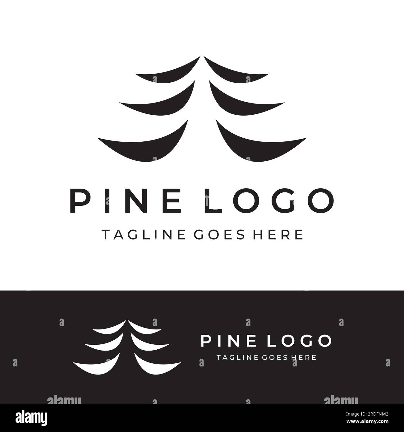 Creative abstract logo of pine trees and pine forest isolated ...