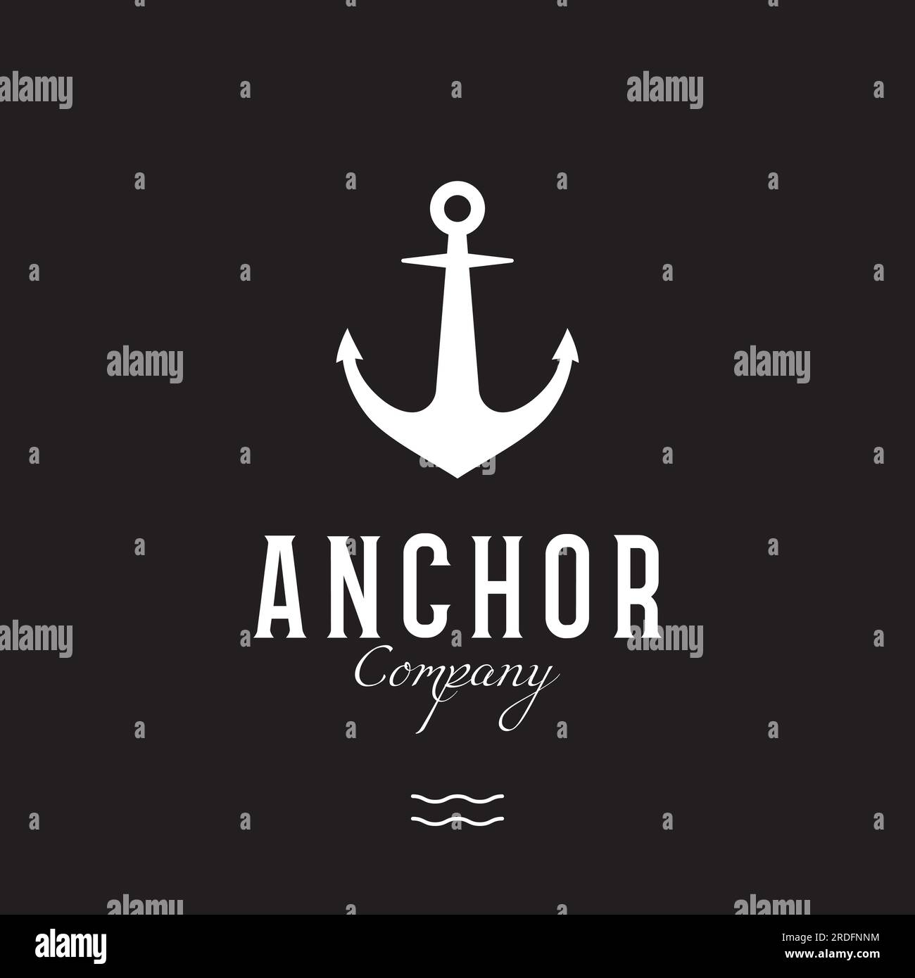 Nautical logotype, sea anchor and rope.Logo for brand, maritime ...
