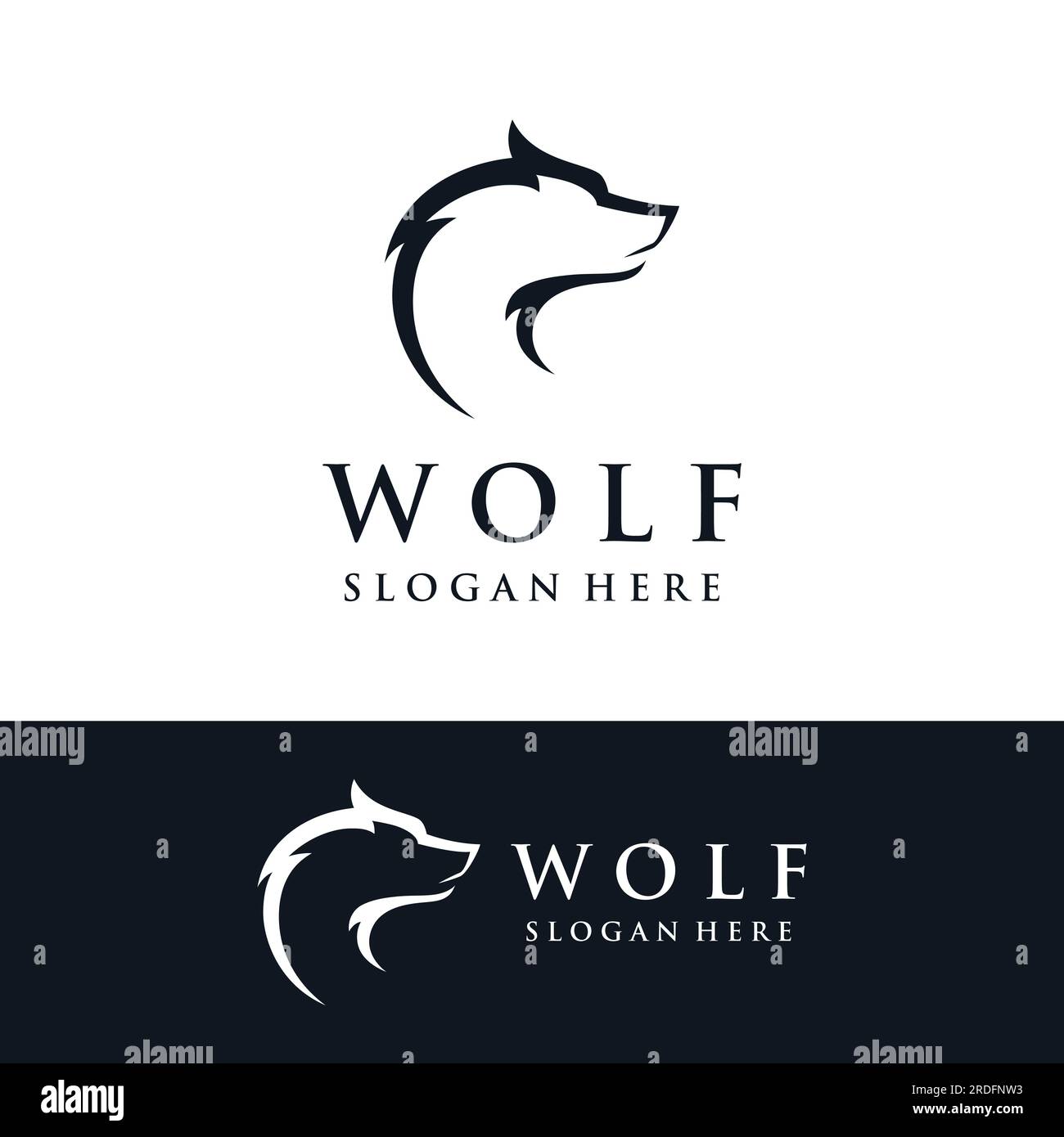 Night wolf abstract Logo design simple isolated background.Vector ...