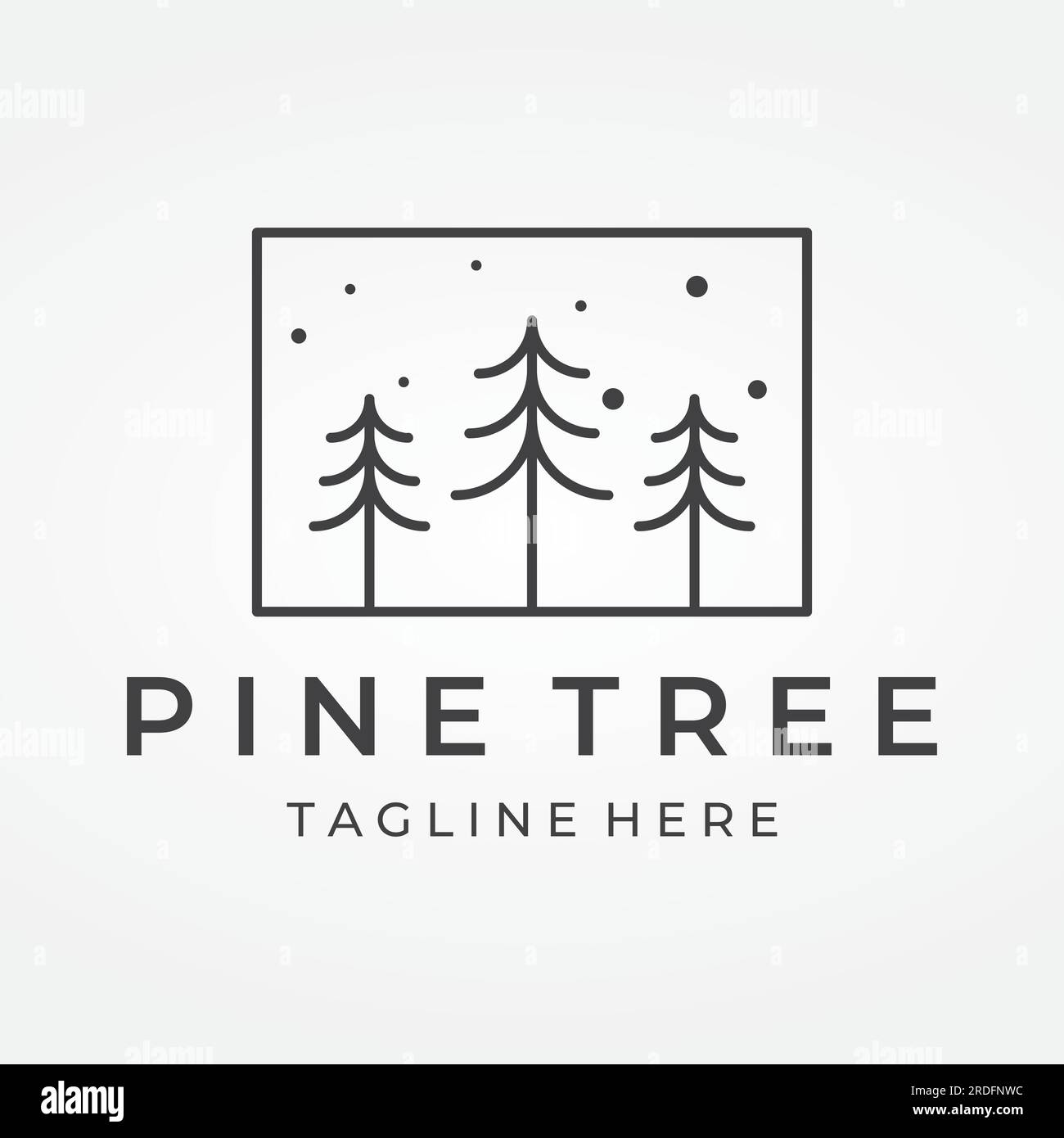 Creative abstract logo of pine trees and pine forest isolated ...