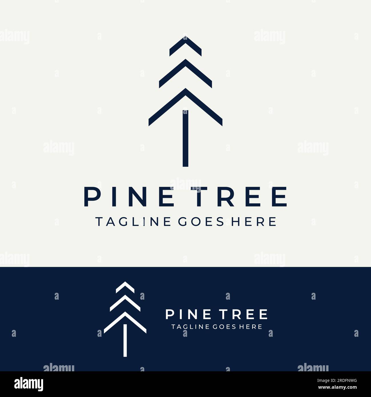 Creative abstract logo of pine trees and pine forest isolated ...