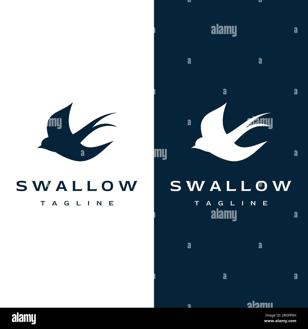 Simple logo design silhouette of a martin martlet swallow flying ...