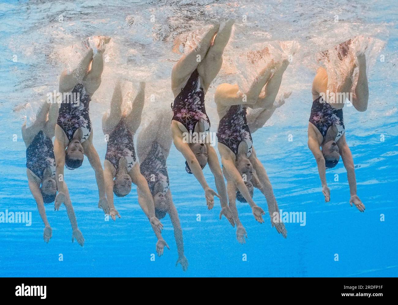 Israel team competes in the team free final of artistic swimming at the ...