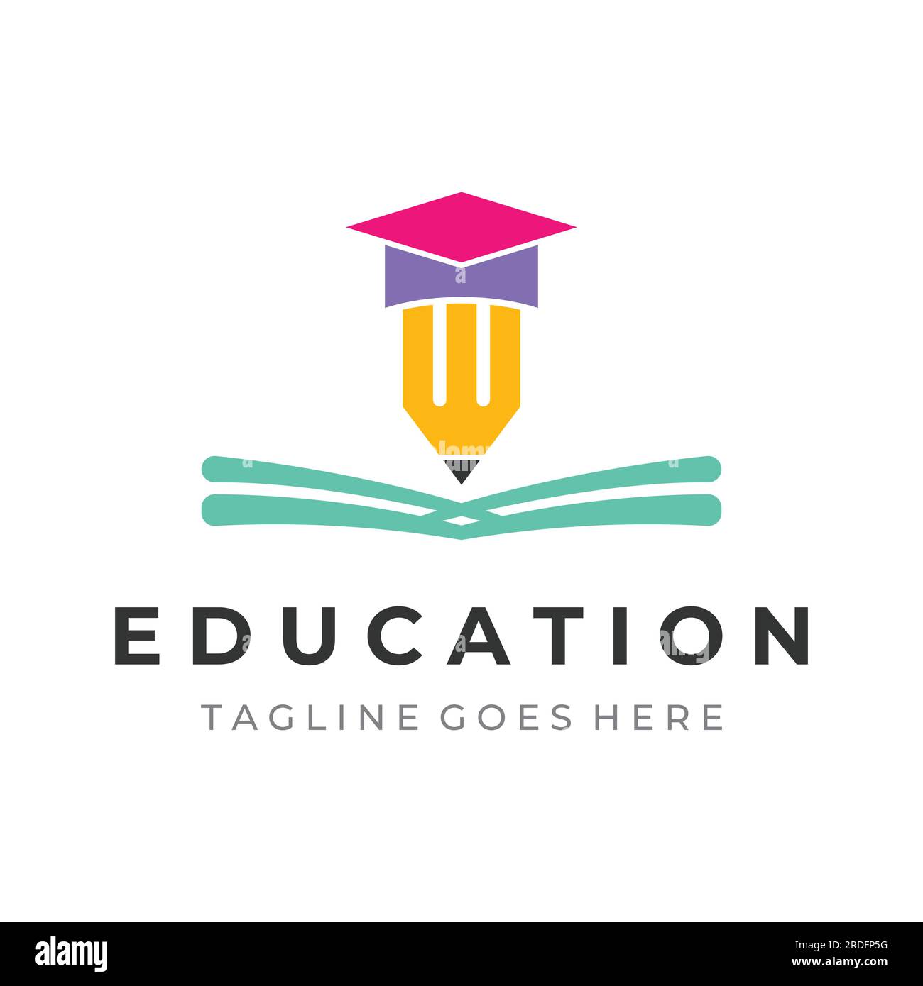 Creative design of student education logo with a sign of a hat, book ...