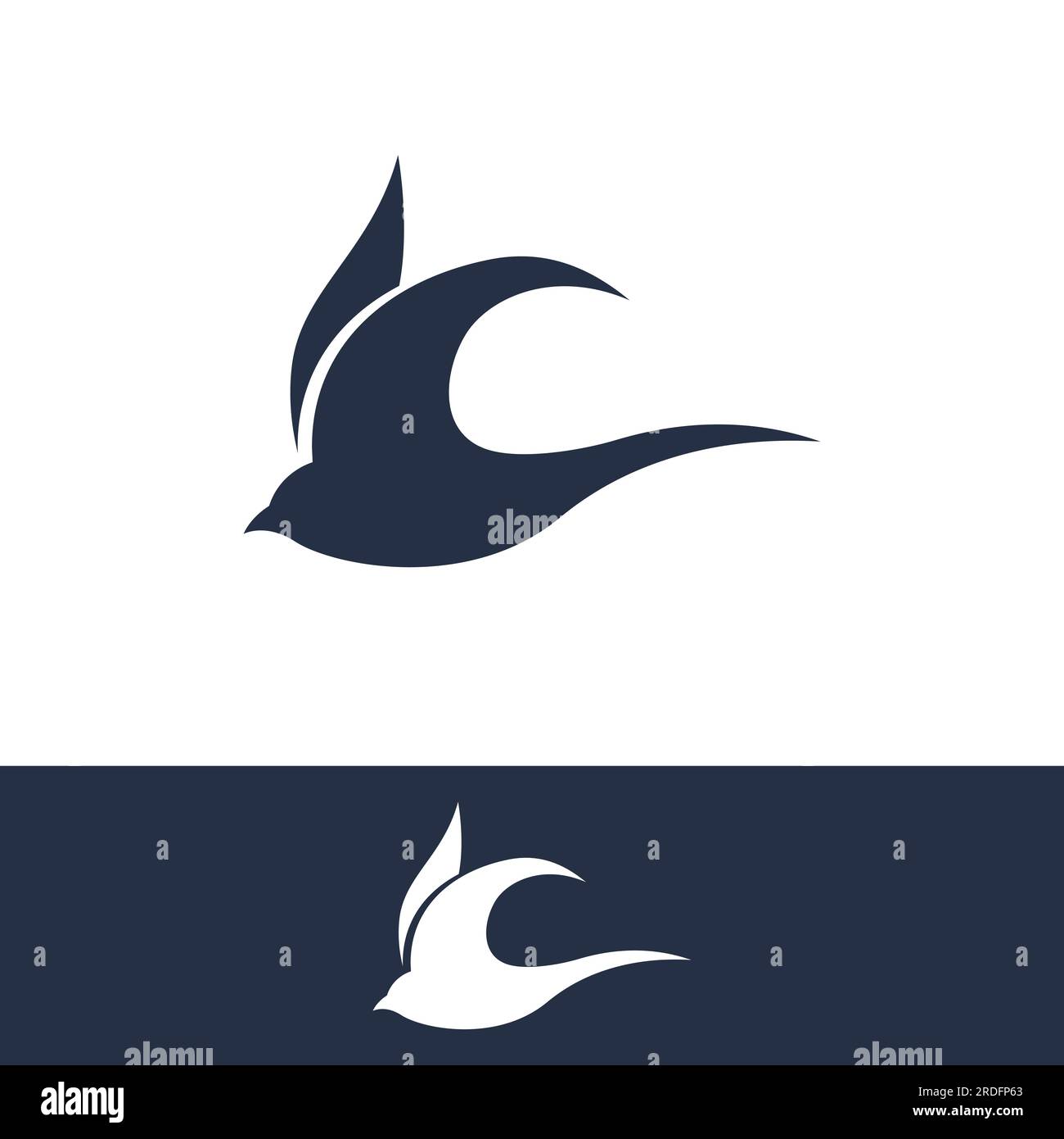 Simple logo design silhouette of a martin martlet swallow flying ...