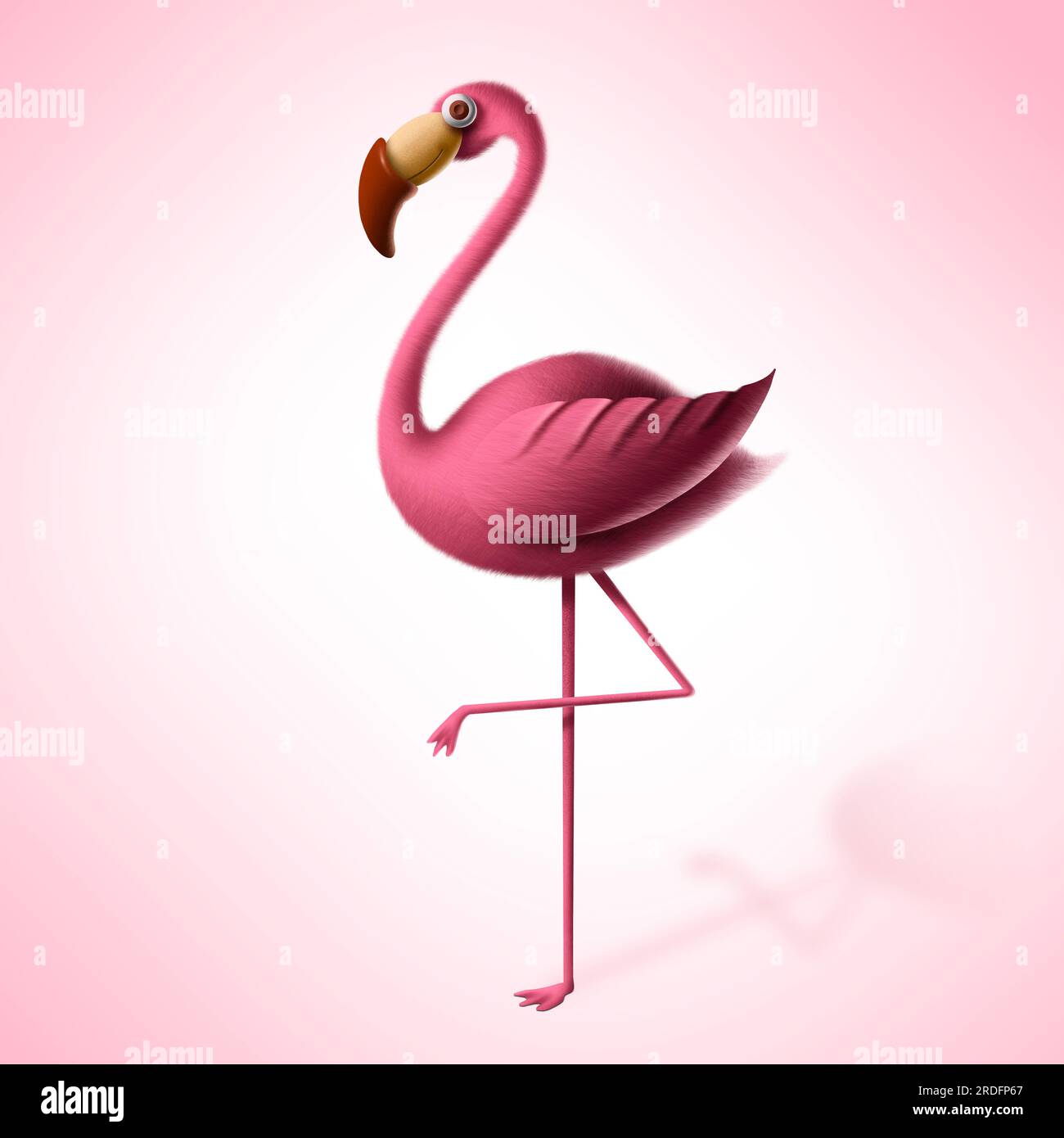 3d cute toy flamingo, bird character illustration Stock Photo - Alamy