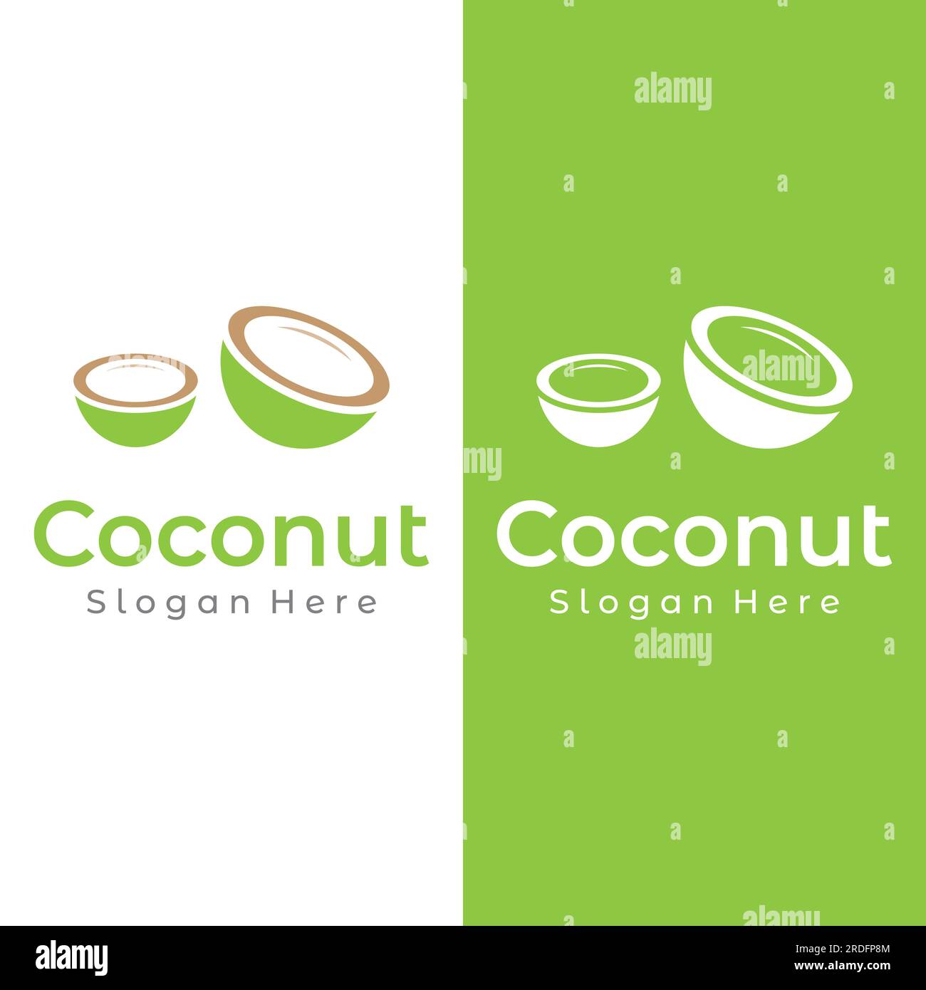 Natural fresh young coconut creative logo. Logo for coconut beverage ...