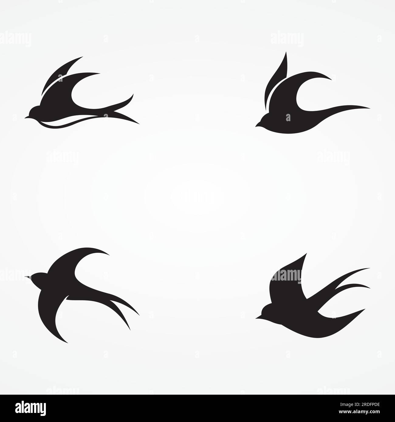 Simple logo design silhouette of a martin martlet swallow flying ...