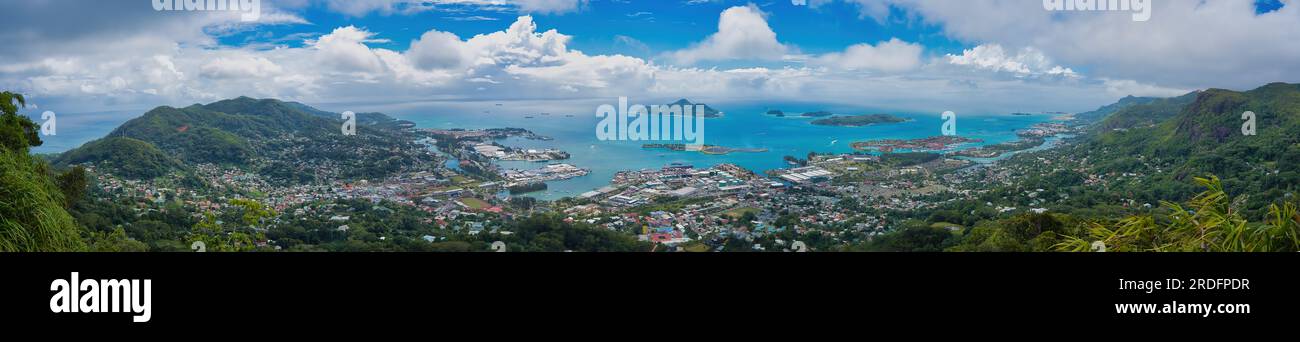 Large panoramic view over the copolia nature trail, turquoise water ...