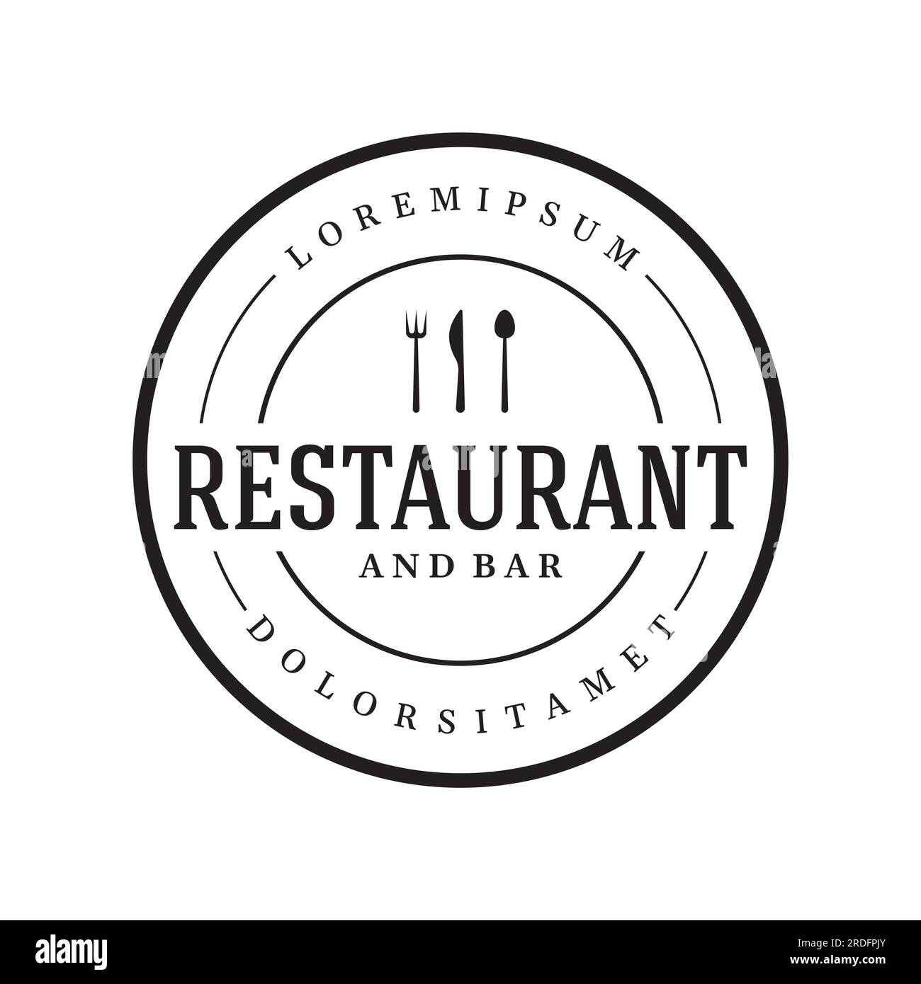 Retro restaurant emblem.Cutlery logo design and hand drawn vintage ...