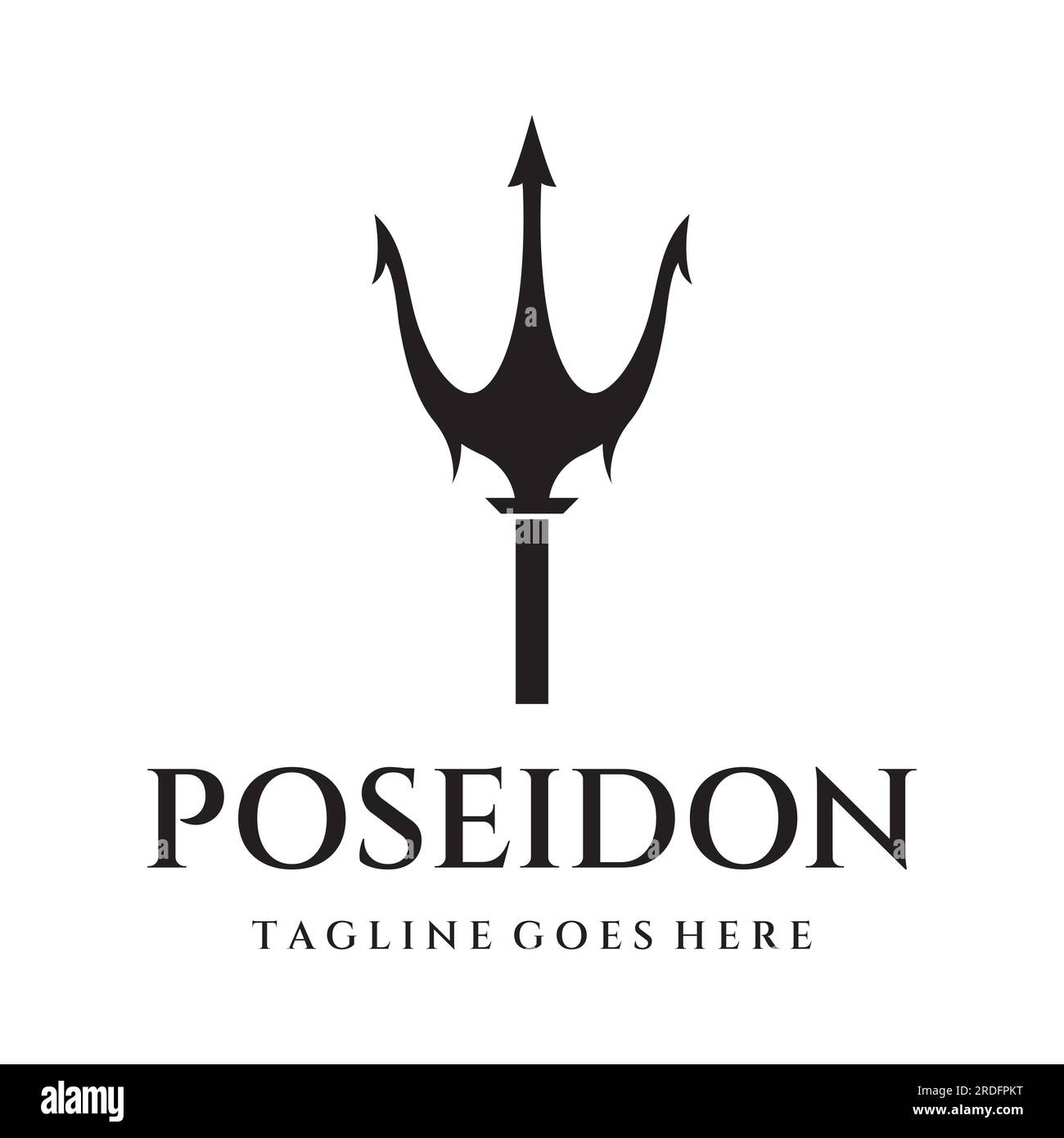 Simple vintage poseion trident spear Logo design Stock Vector Image ...
