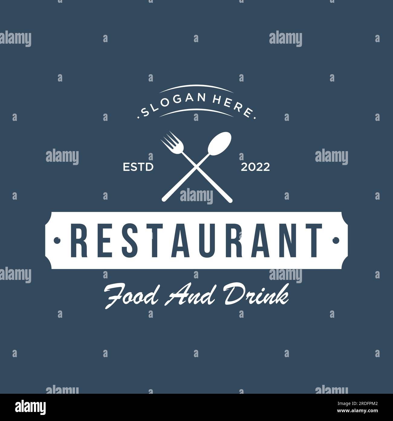 Retro restaurant emblem.Cutlery logo design and hand drawn vintage ...